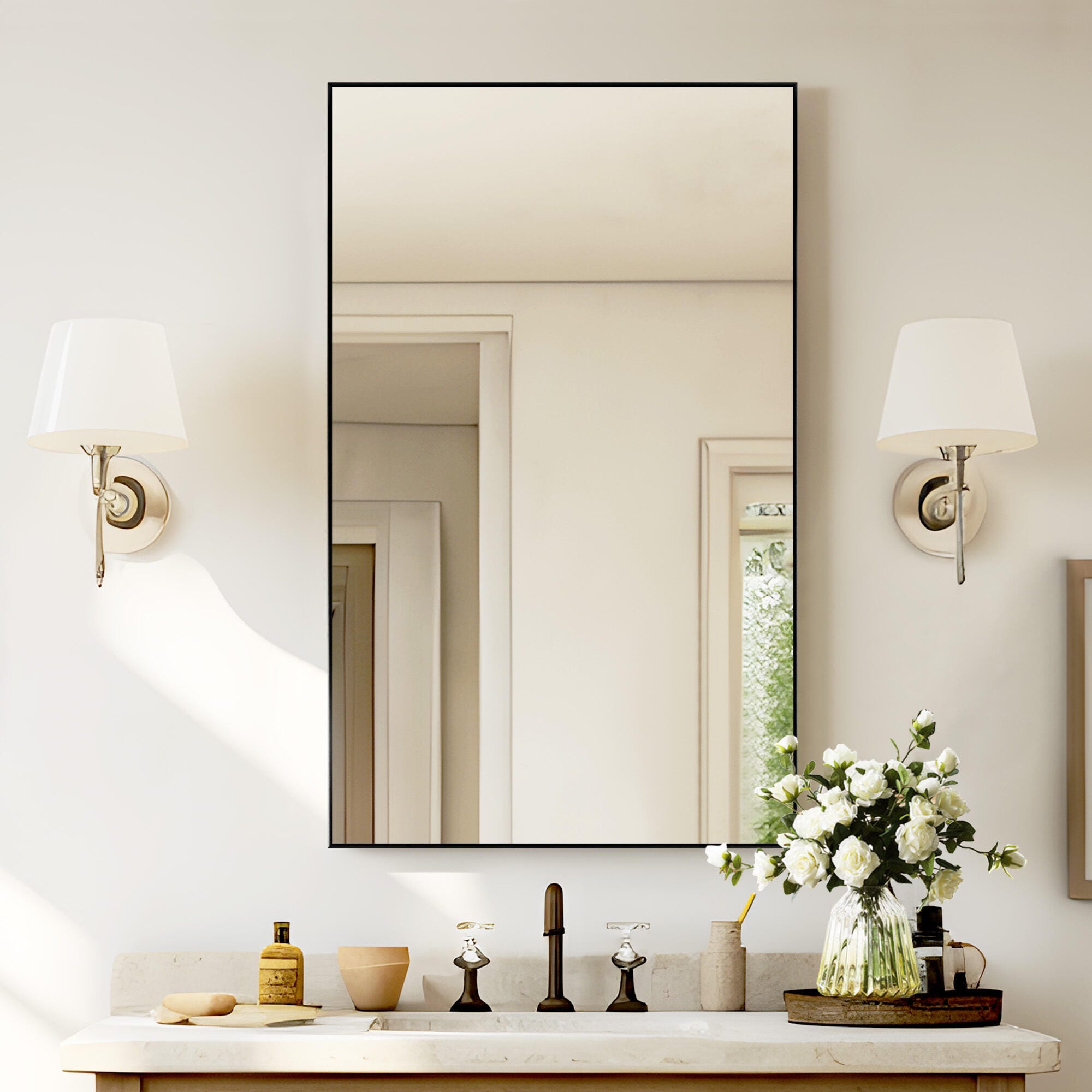 Click here for LuminareView Rectangular Framed Bathroom Wall Mirr... prices