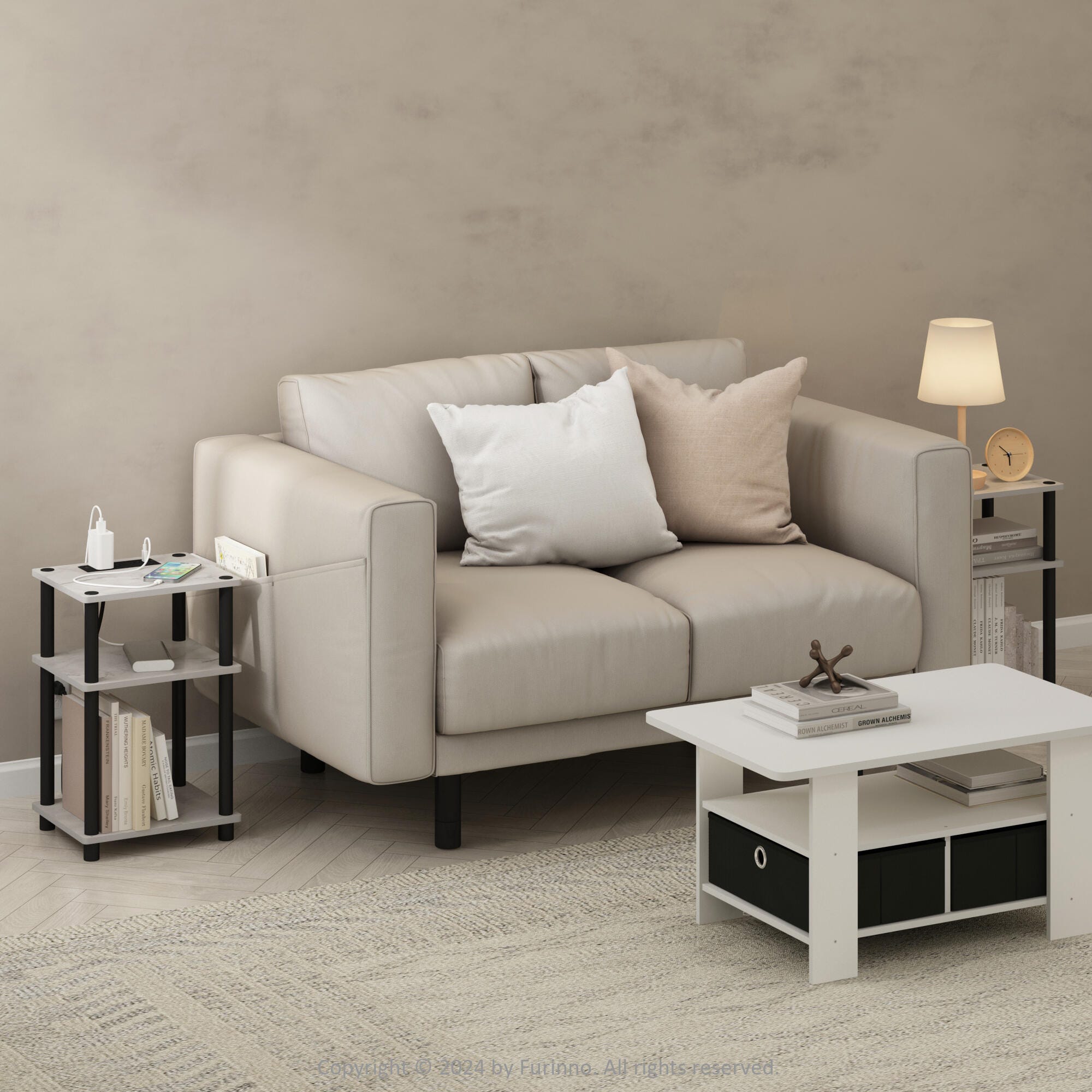 Click here for Furinno Just 3-Tier Turn-N-Tube with USB Port End... prices