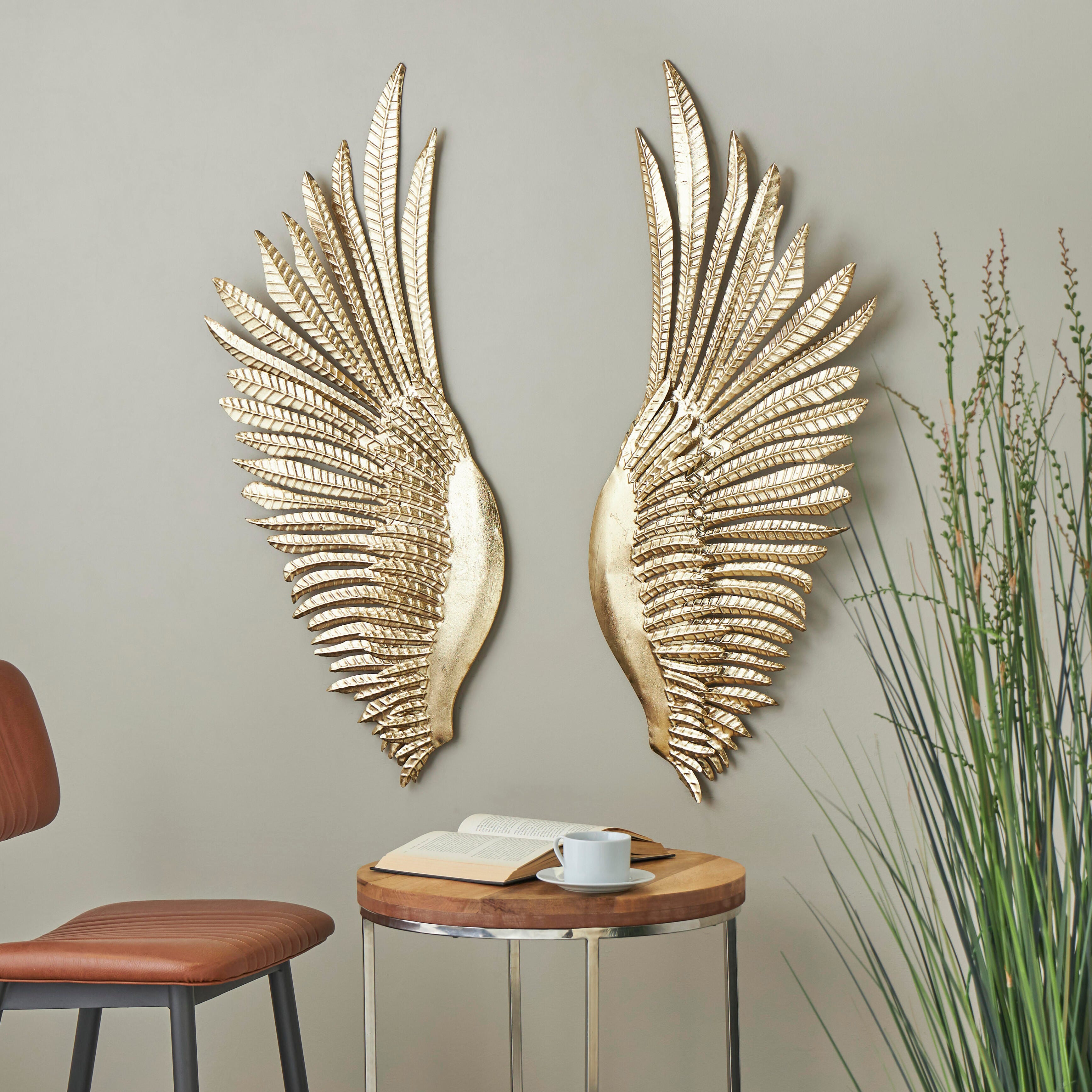 Click here for Bayberry Lane Wing Decor Set of 2  Gold prices