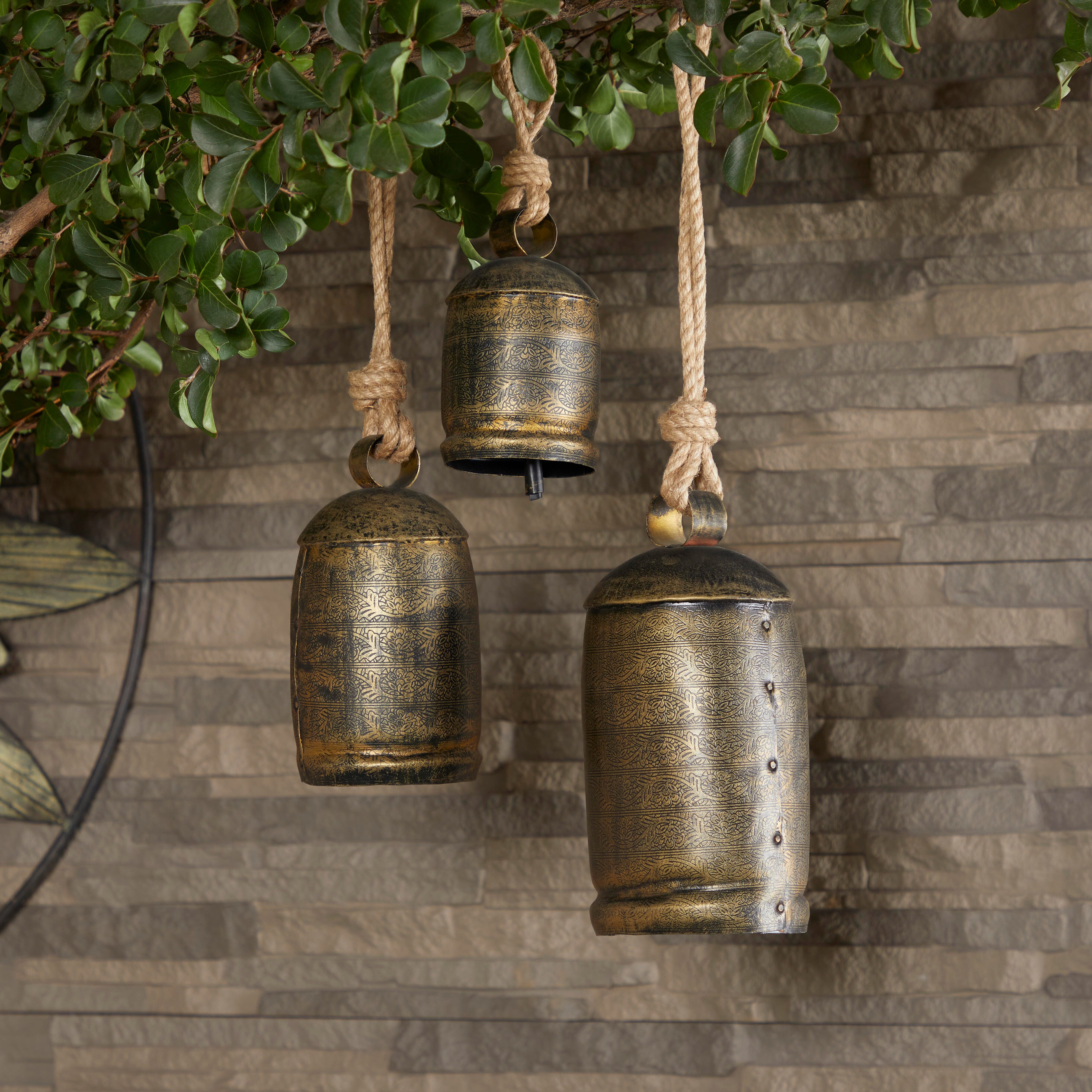 Click here for Bayberry Lane Cow Bells with Hanging Rope Set of 3... prices