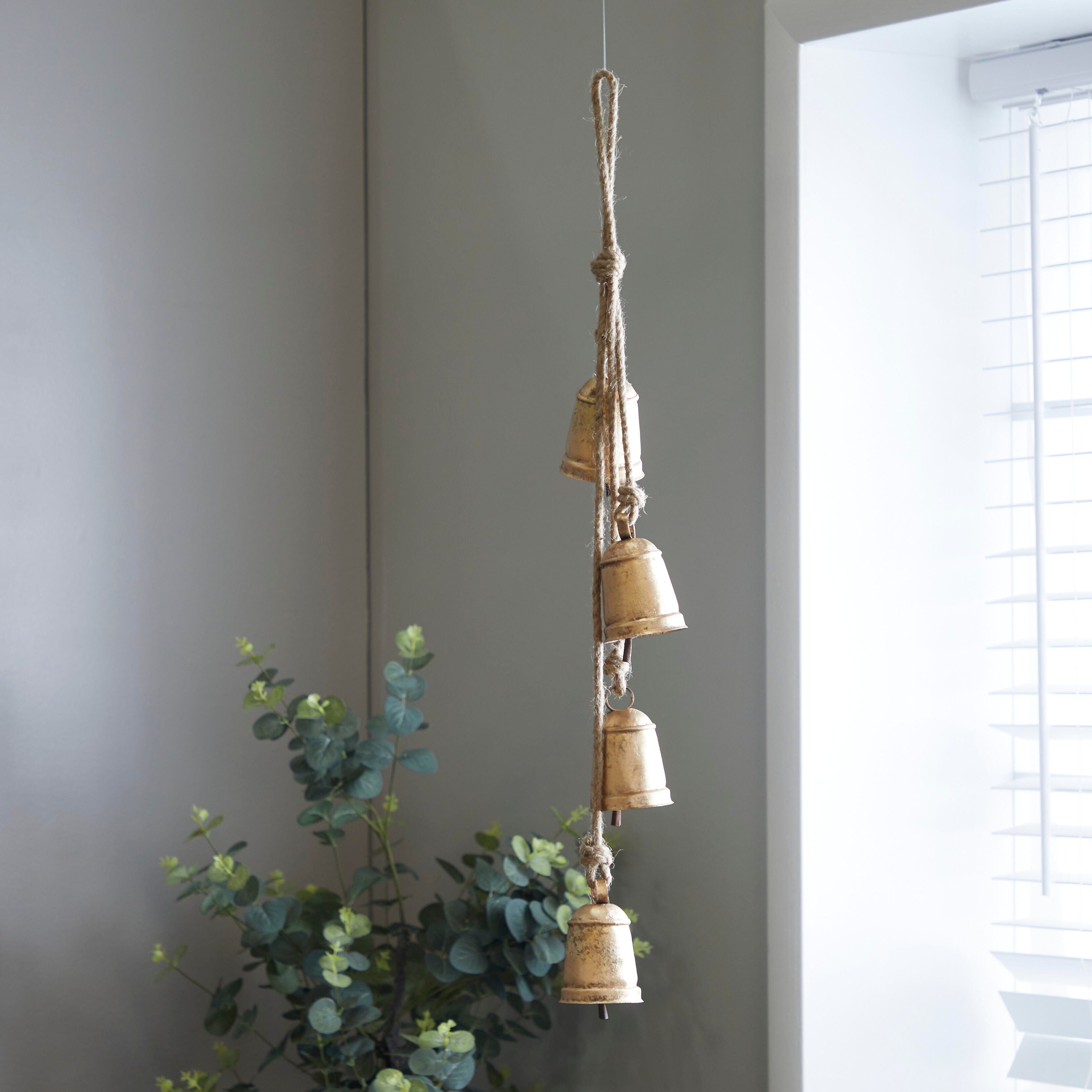 Click here for Bayberry Lane Tibetan 4 Cow Bells on Hanging Rope... prices