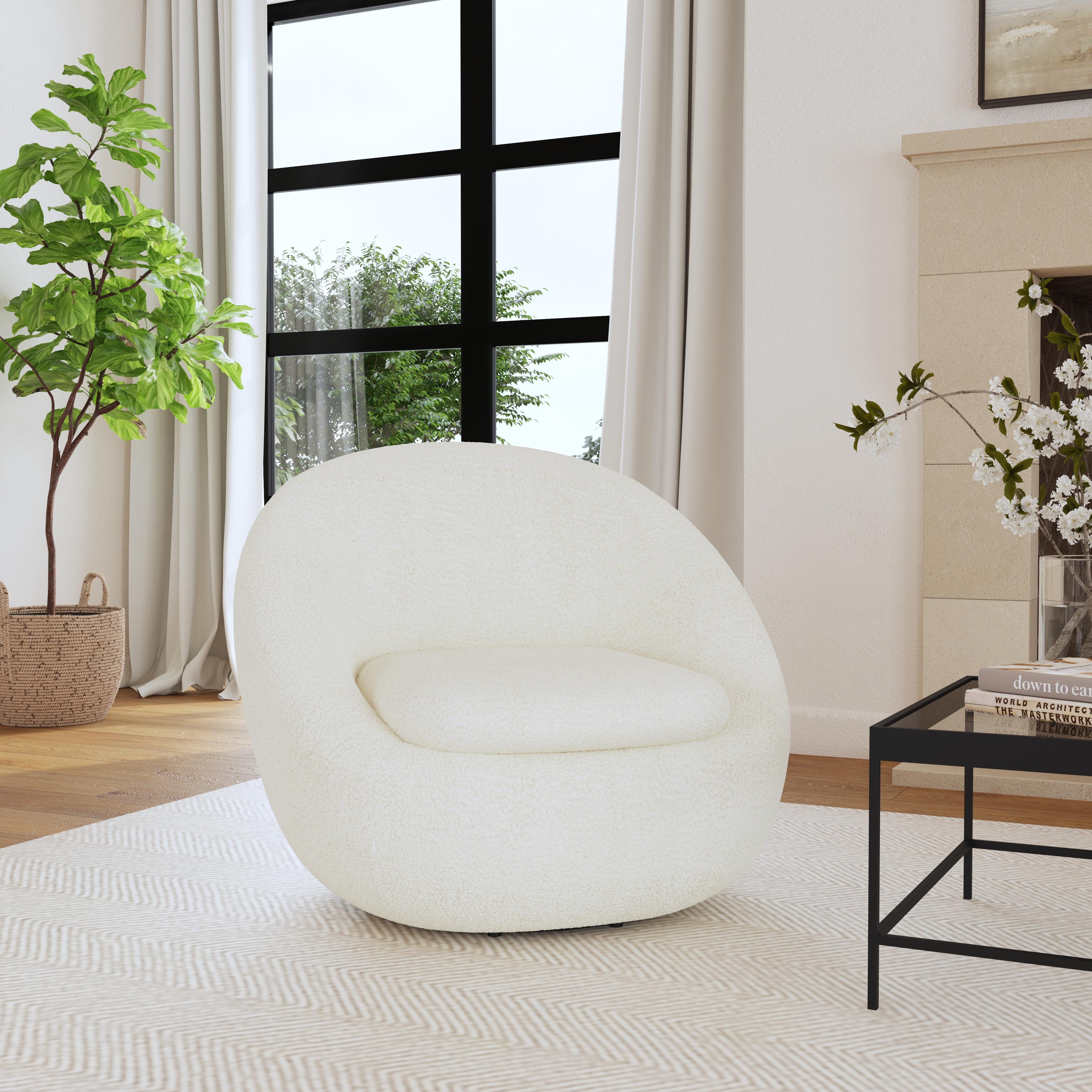 Click here for HomePop Round Swivel Chair  White prices