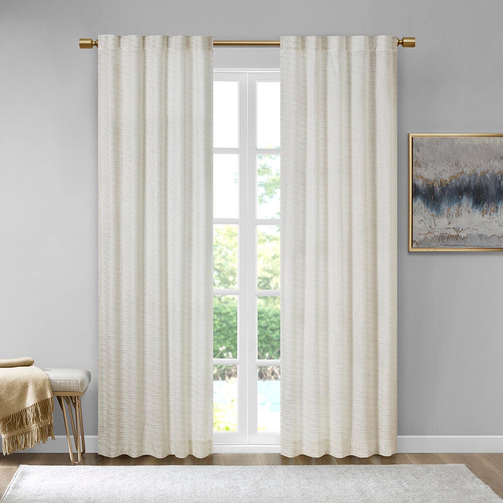 Click here for Colt Room Darkening Curtain (Set of 2)  White/Gold prices