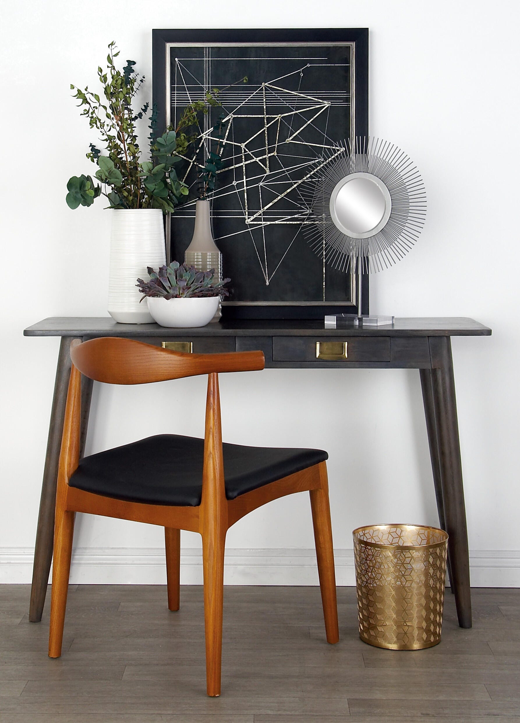 Click here for CosmoLiving by Cosmopolitan Small Waste Bin  Gold prices