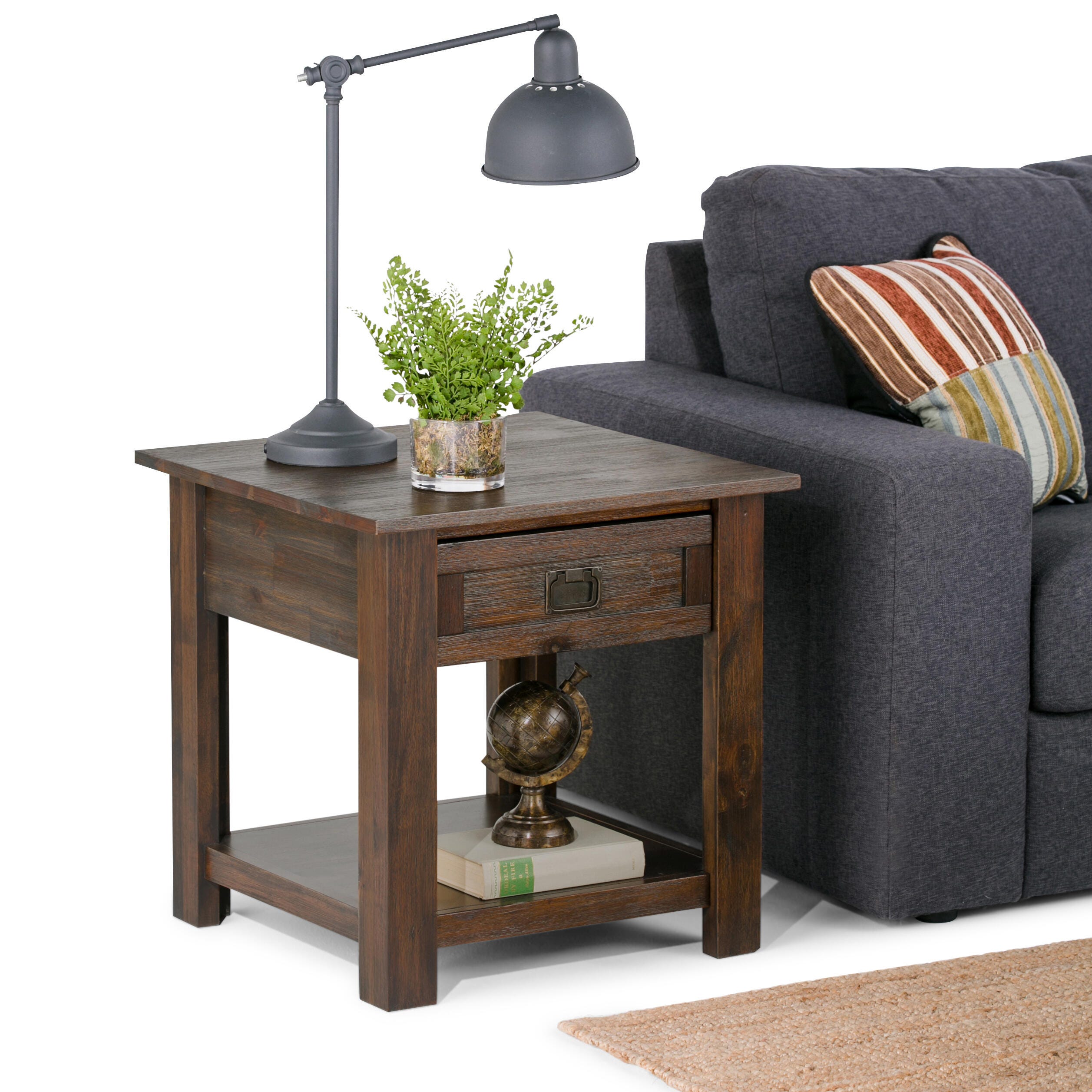 Click here for Simpli Home Monroe End Table  Distressed Charcoal... prices