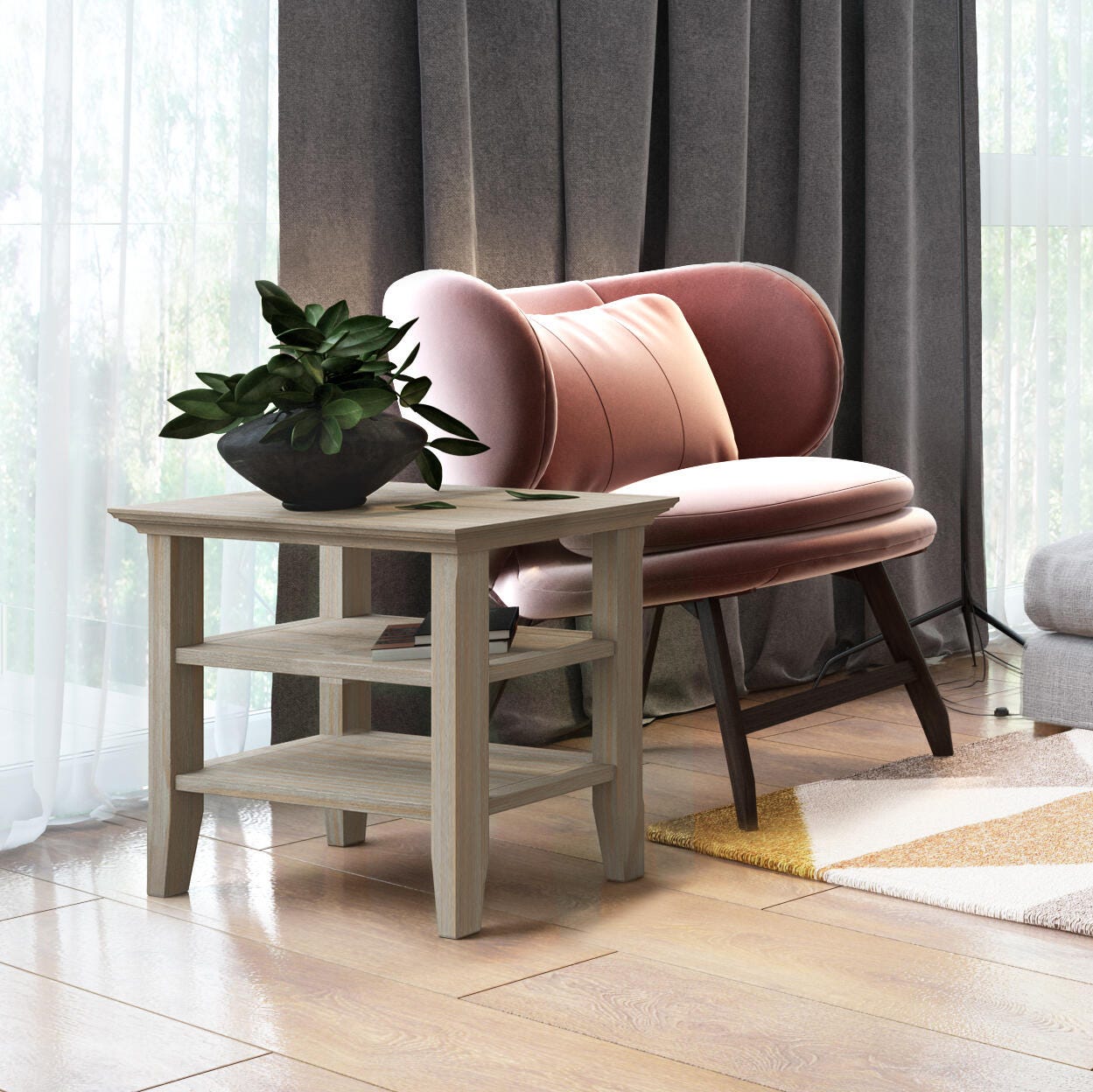 Click here for Simpli Home Acadian Narrow Accent Side Table  Dist... prices