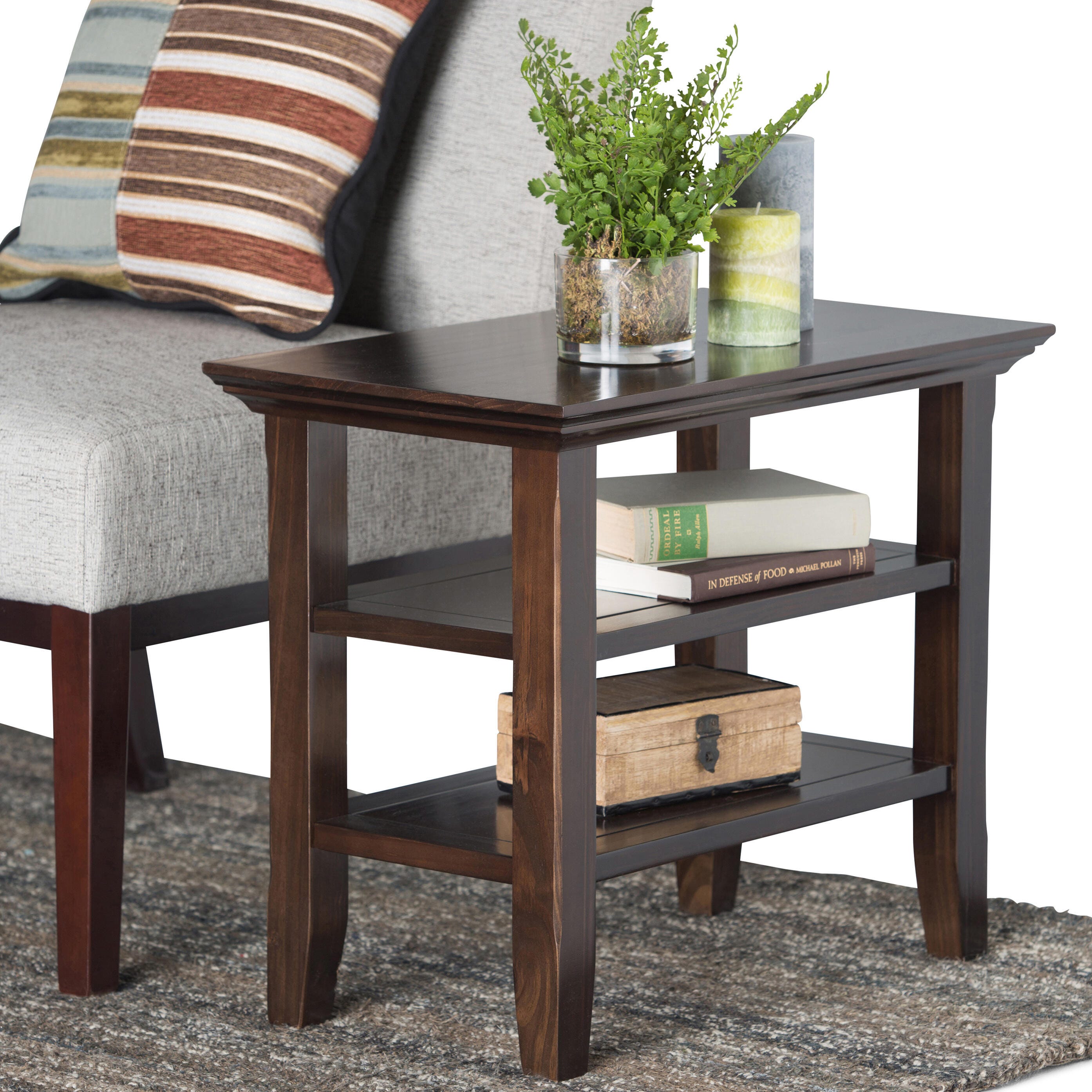Click here for Simpli Home Acadian Narrow Accent Side Table  Brun... prices