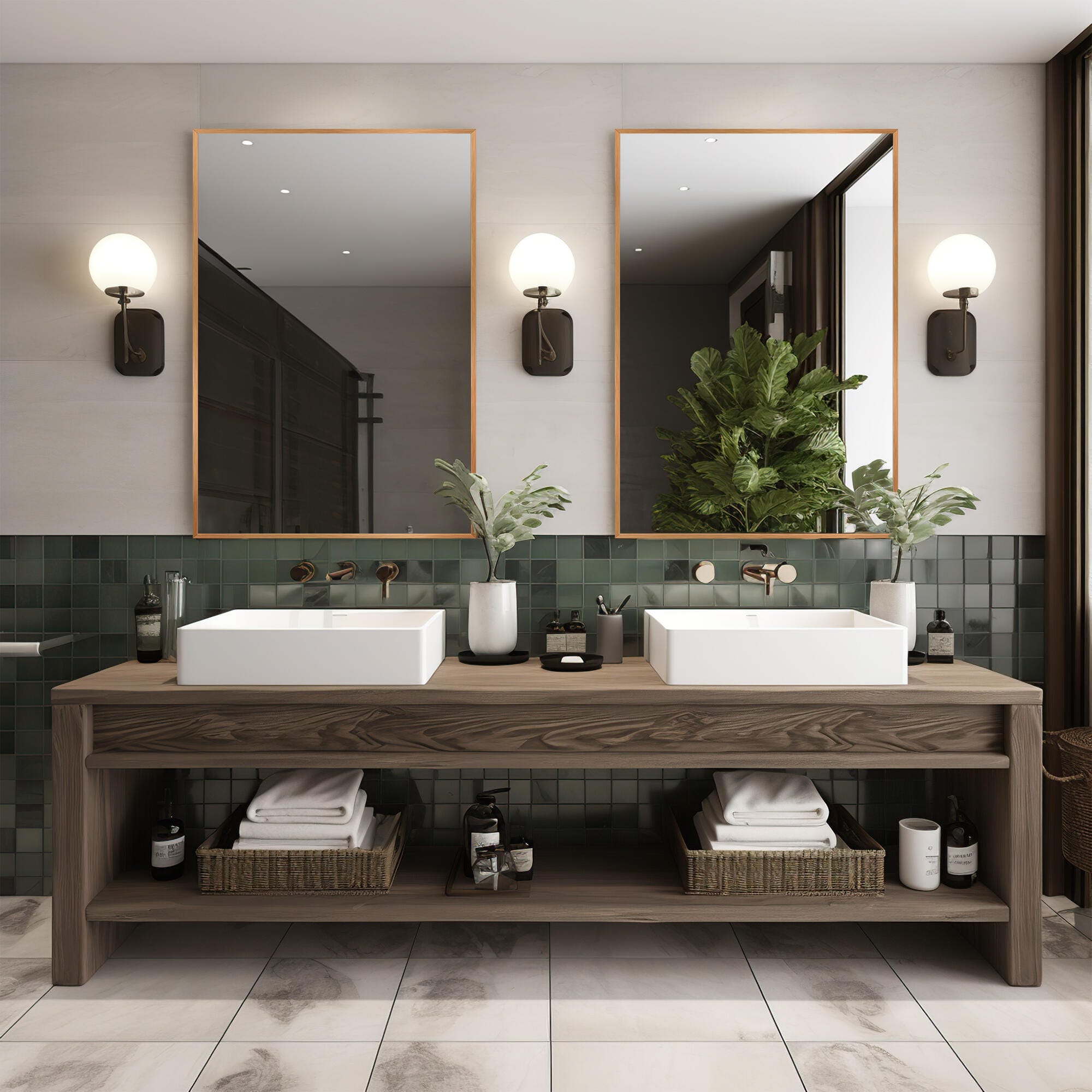 Click here for Feronia Rectangular Bathroom Wall Mirrors Set of 2... prices