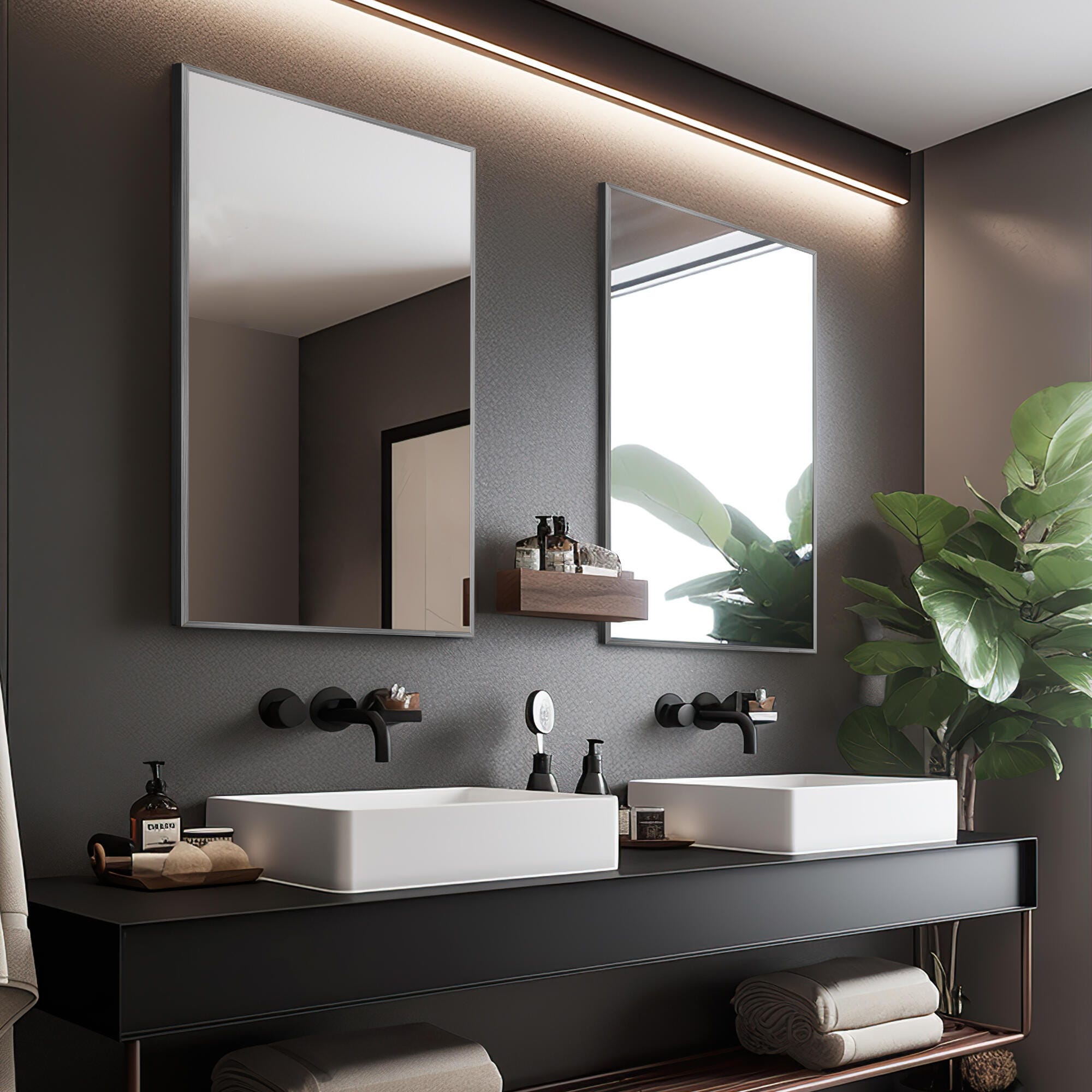 Click here for Feronia Rectangular Bathroom Wall Mirrors Set of 2... prices