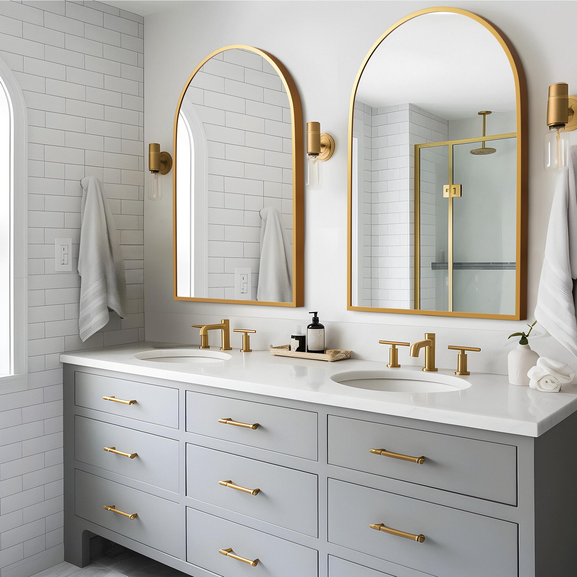 Click here for Feronia Classic Arched Bathroom Vanity Mirrors Set... prices