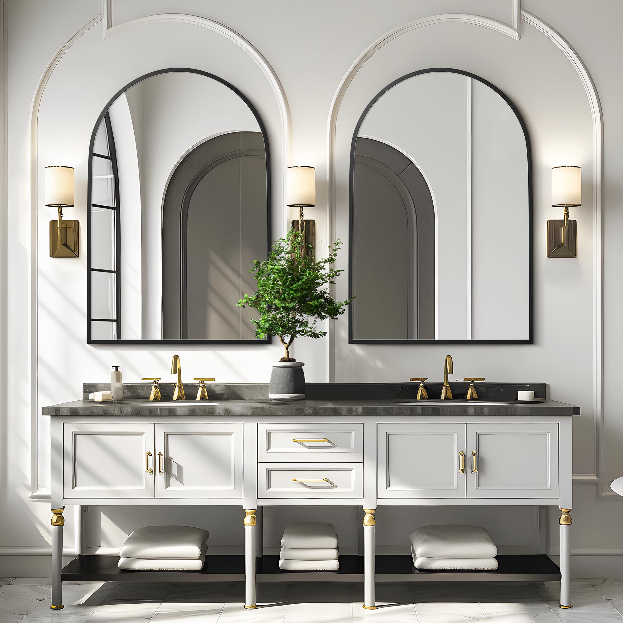 Click here for Feronia Classic Arched Bathroom Vanity Mirrors Set... prices