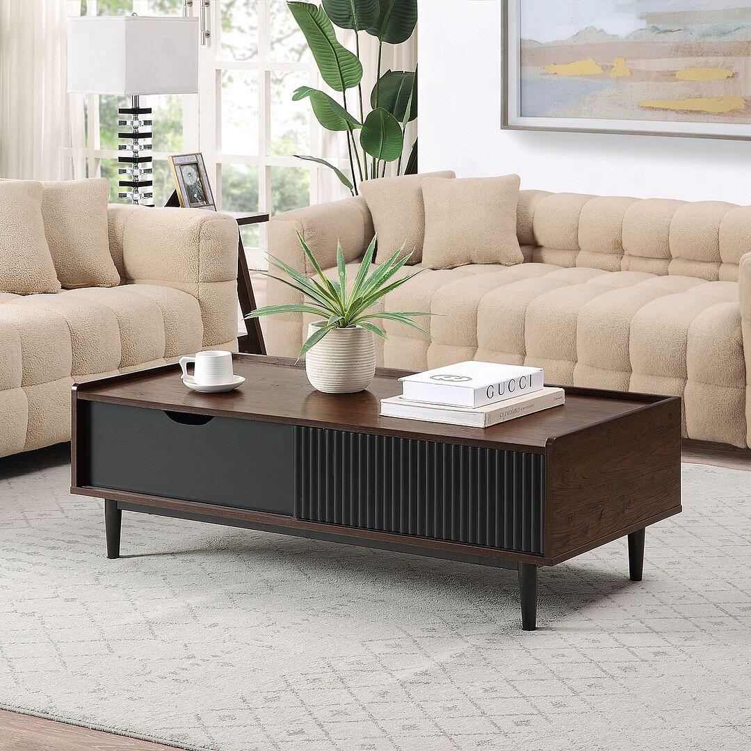 Click here for Manhattan Comfort Duane Coffee Table  Dark Brown/B... prices