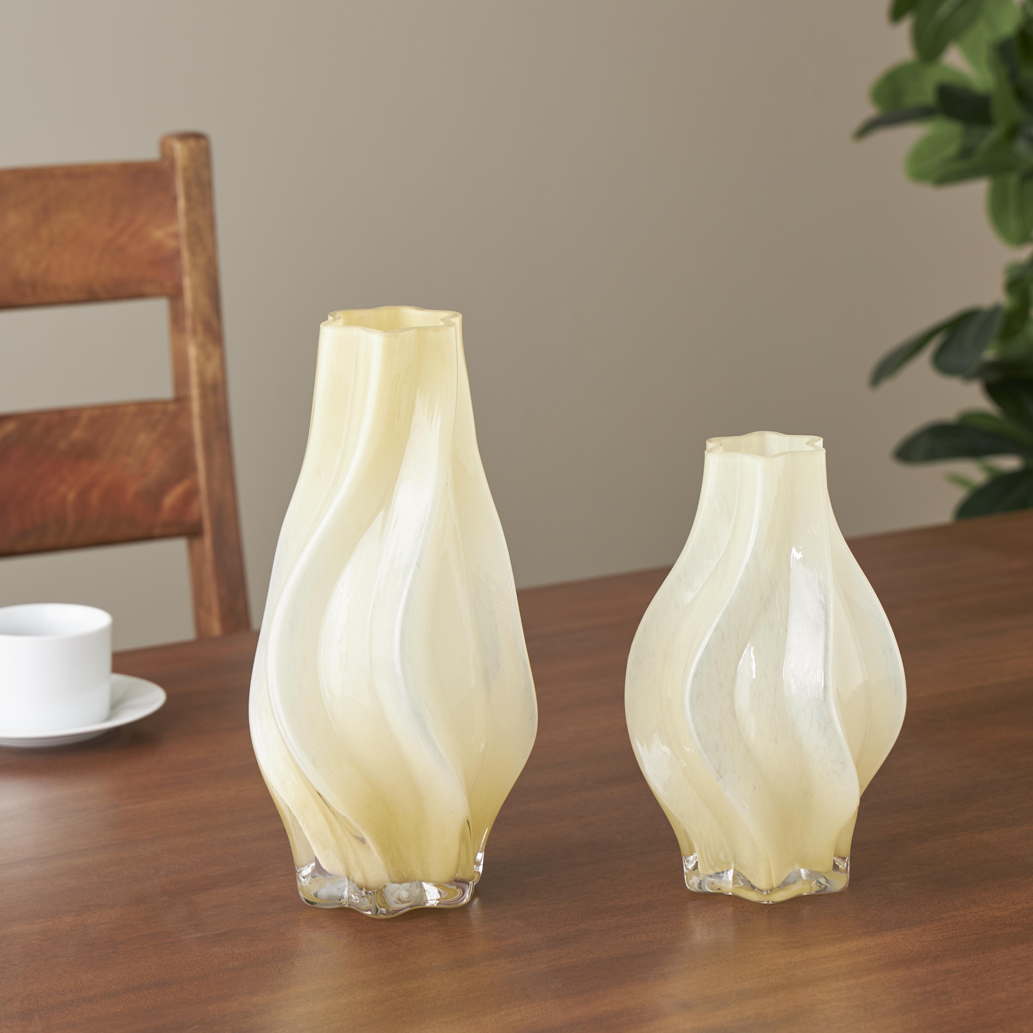 Click here for Bayberry Lane Wavy Ombre Vase (Set of 2)  Yellow prices