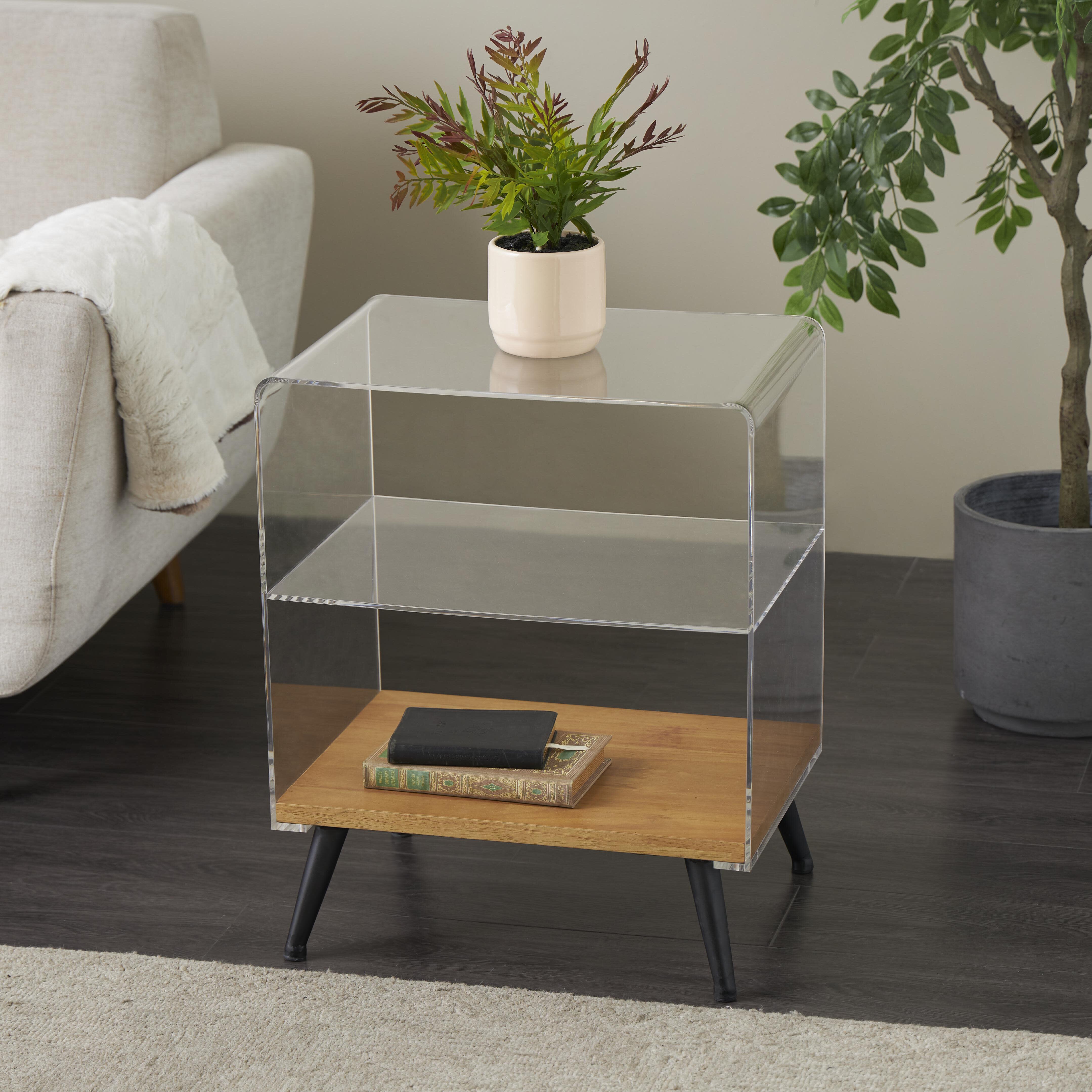 Click here for Bayberry Lane Shelf Accent Table with Base  Clear prices