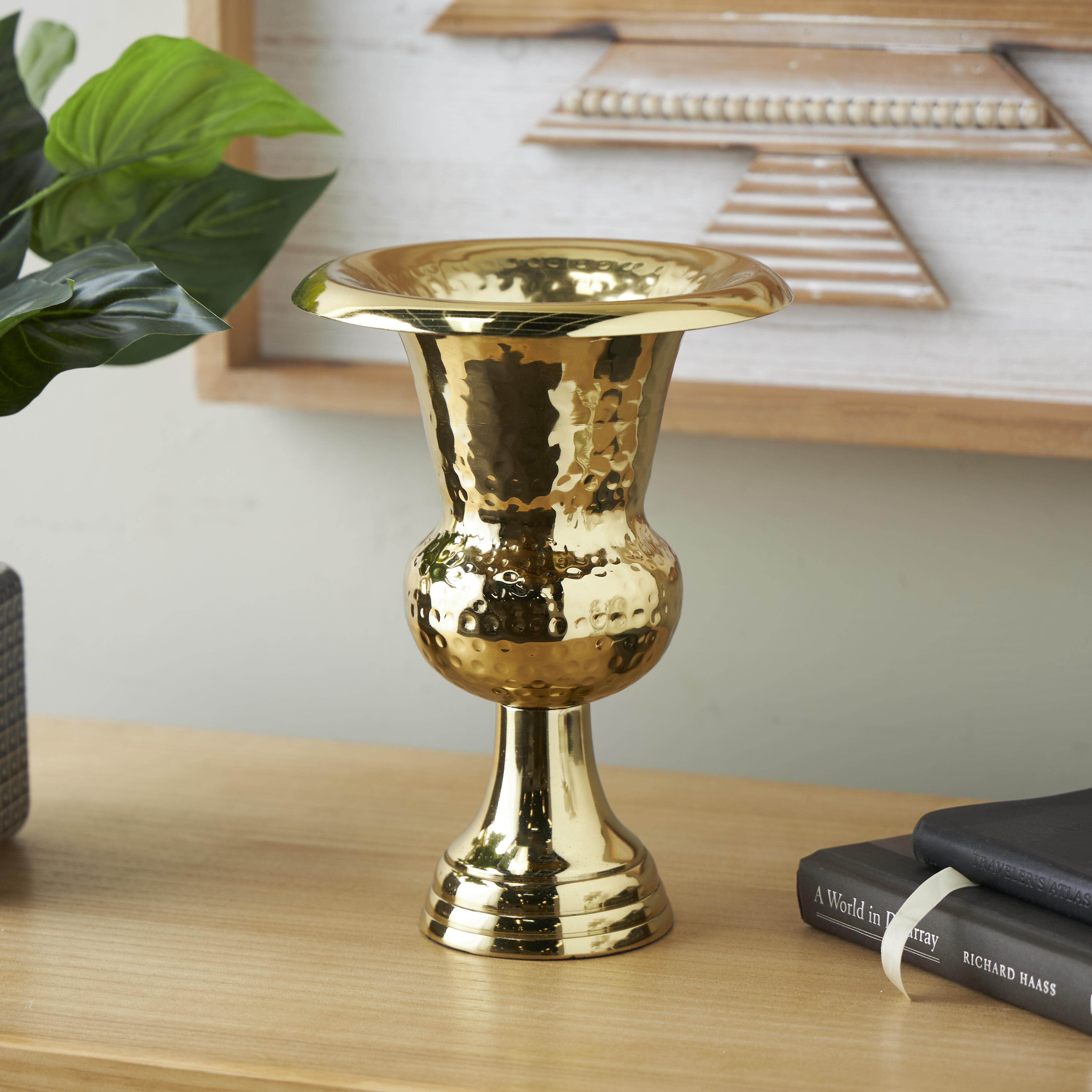 Click here for Bayberry Lane Goblet Inspired Hammered Vase  Gold prices
