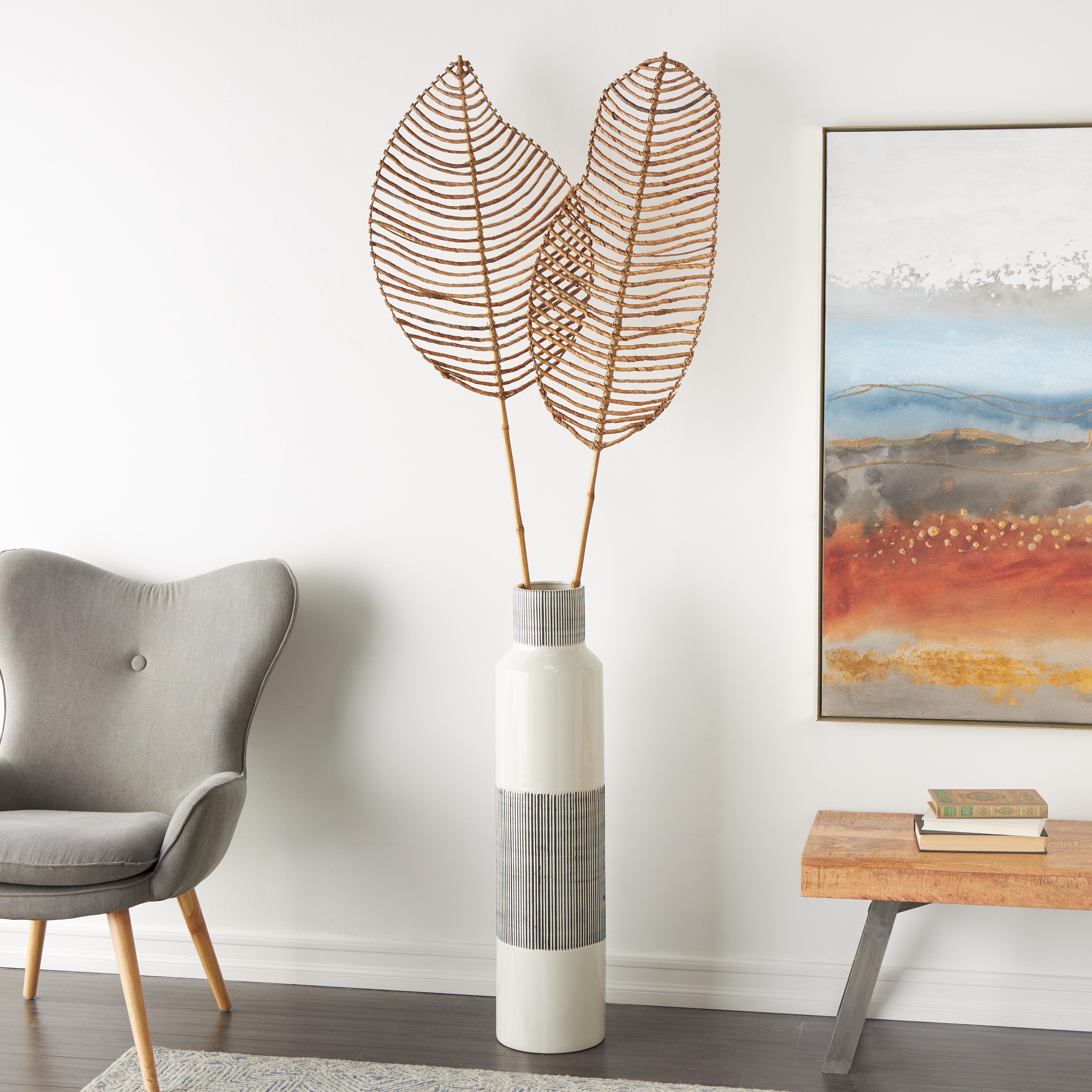 Click here for Bayberry Lane Bamboo Leaf Handmade Tall Natural Fo... prices