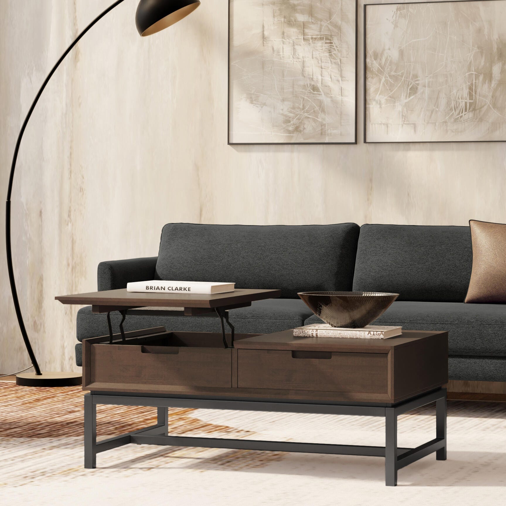 Click here for Simpli Home Banting Lift Top Coffee Table  Walnut... prices