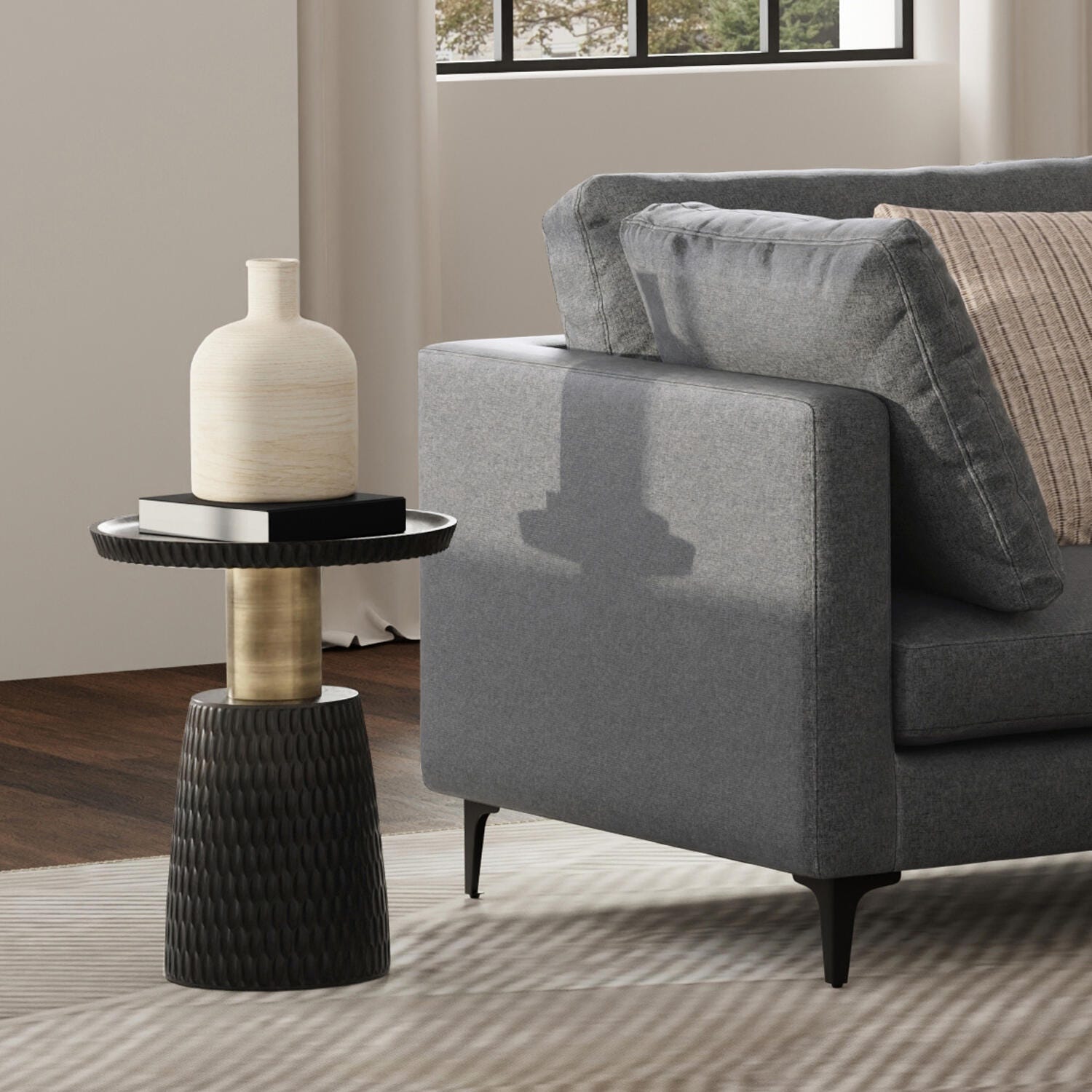 Click here for Simpli Home Breanna Side Table  Black/Gold prices