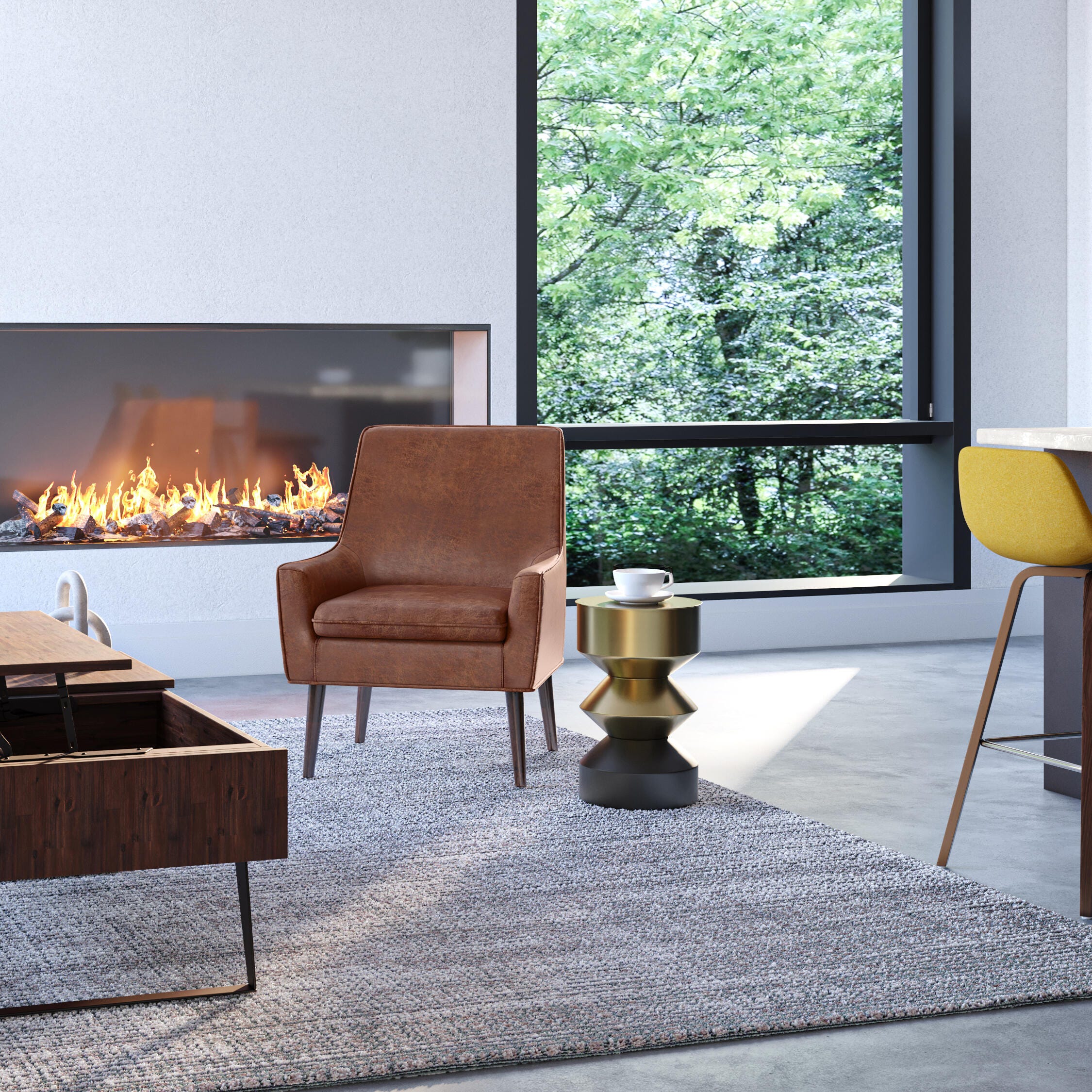 Click here for Simpli Home Miller Side Table  Black/Brass prices