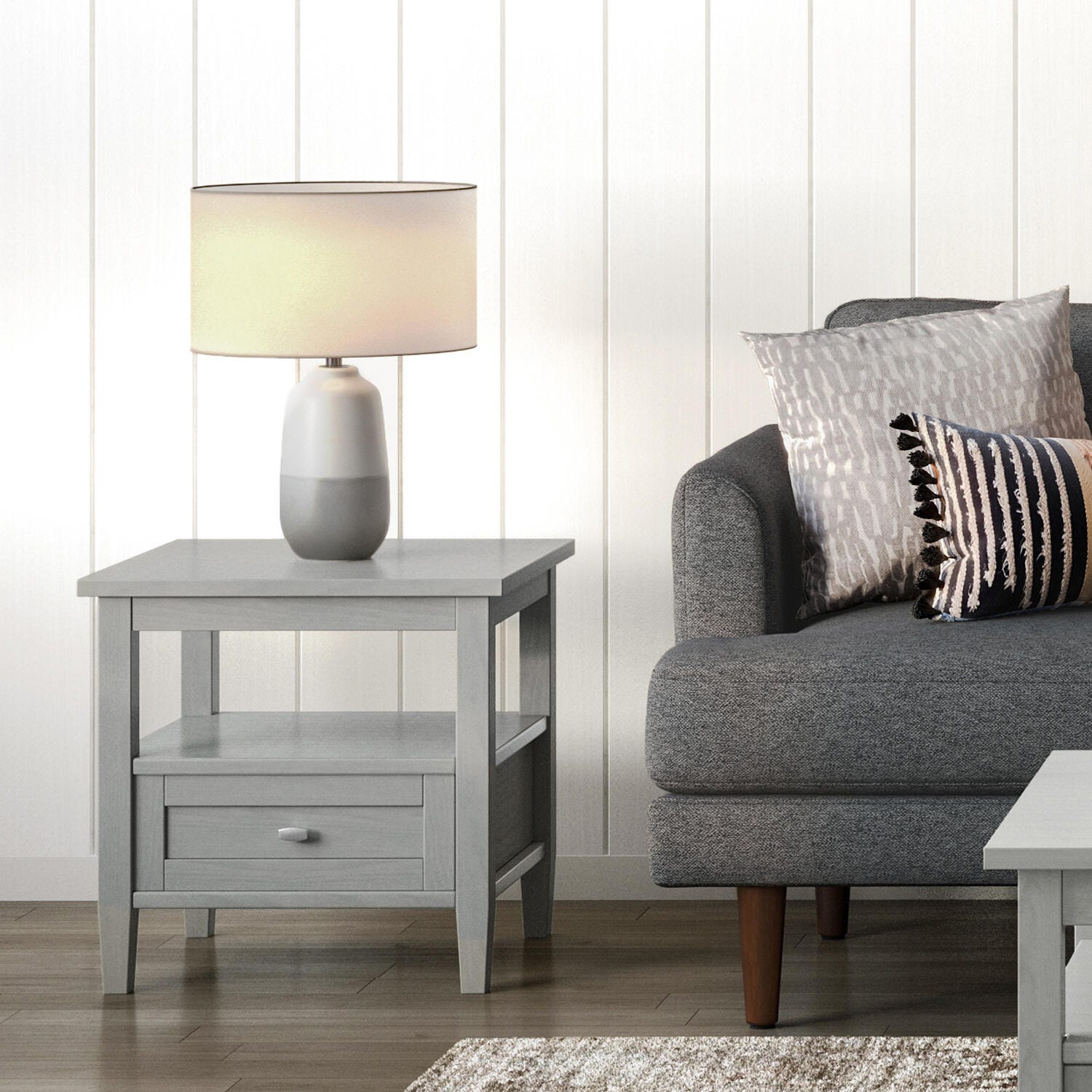 Click here for Simpli Home Warm Shaker End Table  Fog Gray prices