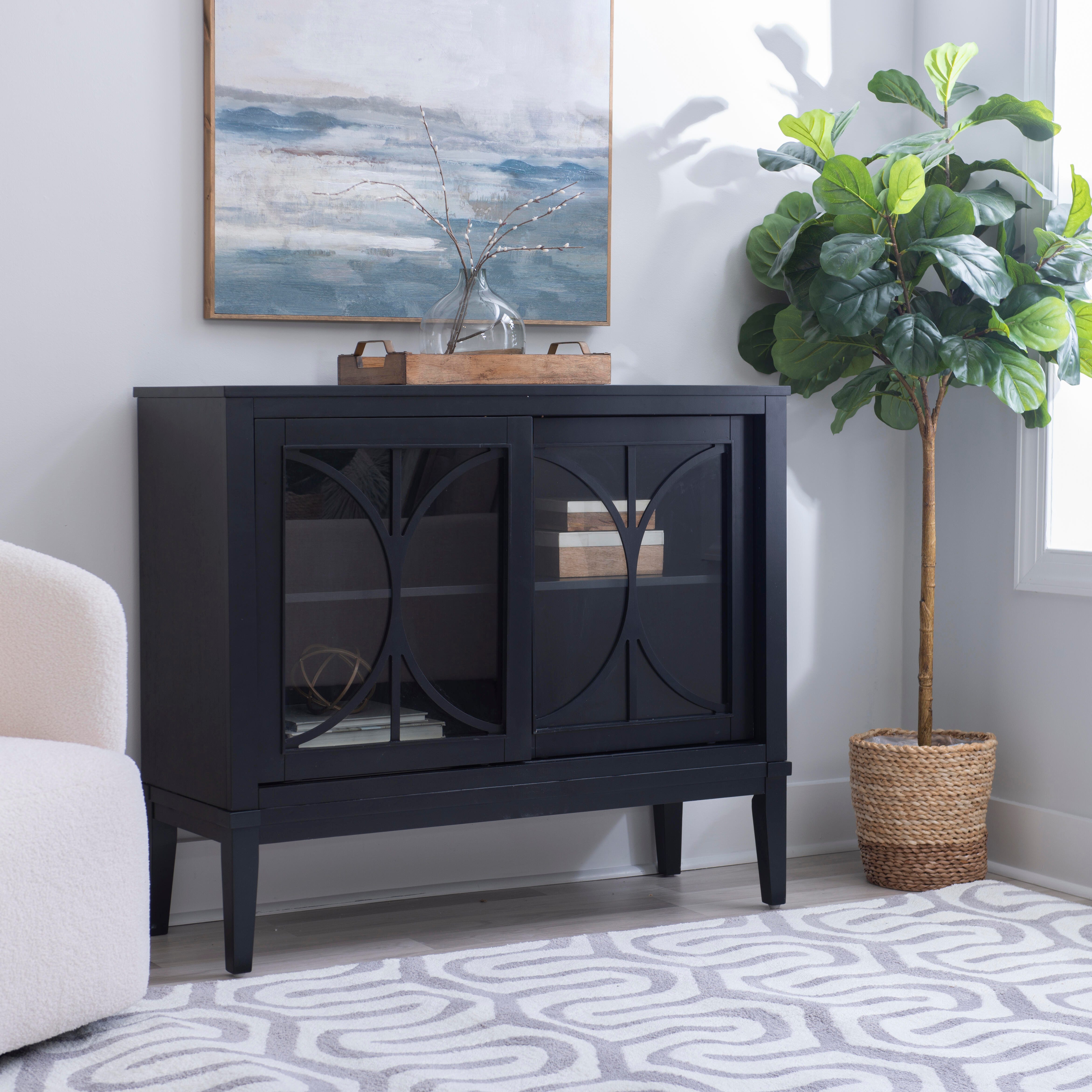 Click here for Linon Lenna 42 Accent Cabinet  Midnight Blue prices