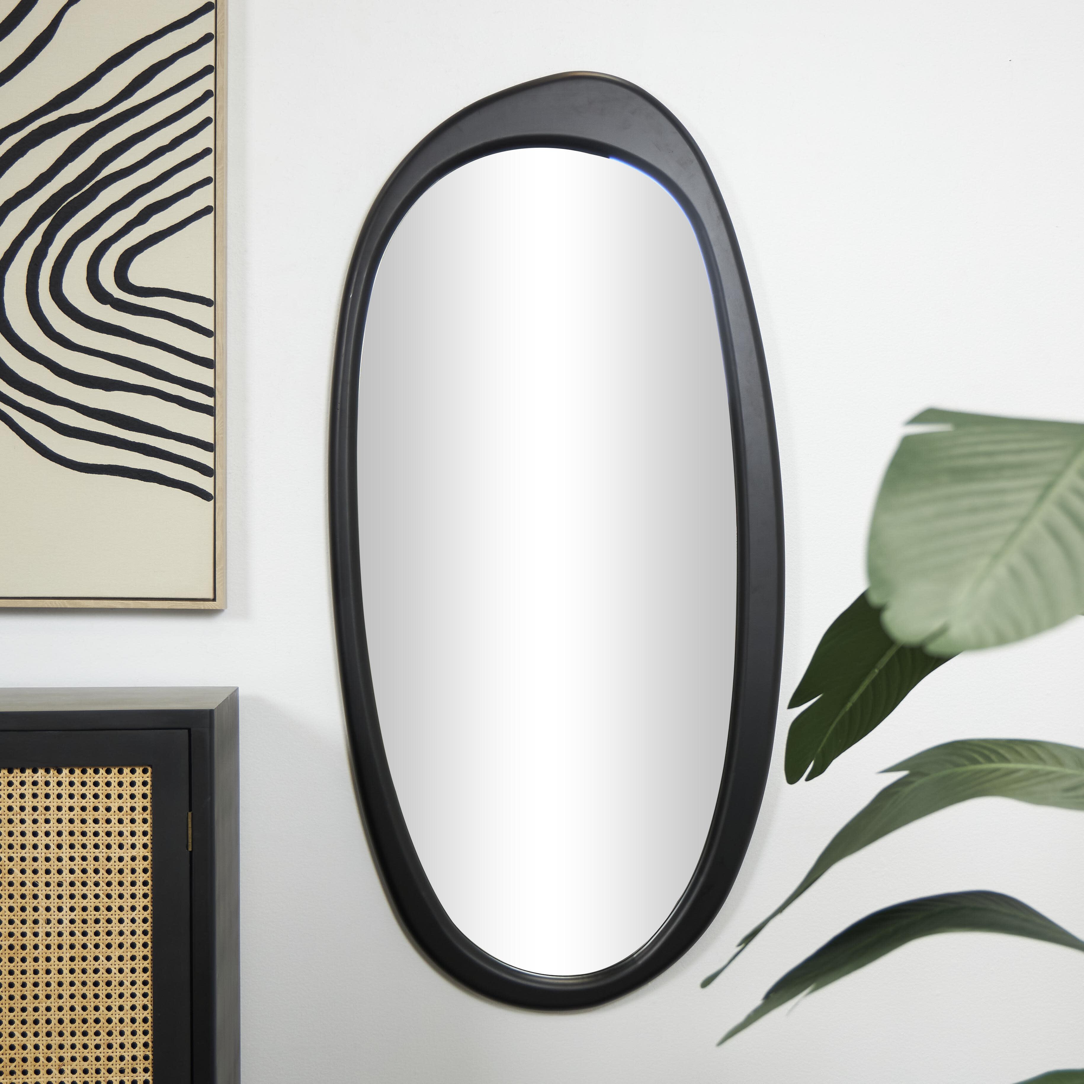Click here for Bayberry Lane Abstract Oval Room Wall Mirror  Blac... prices