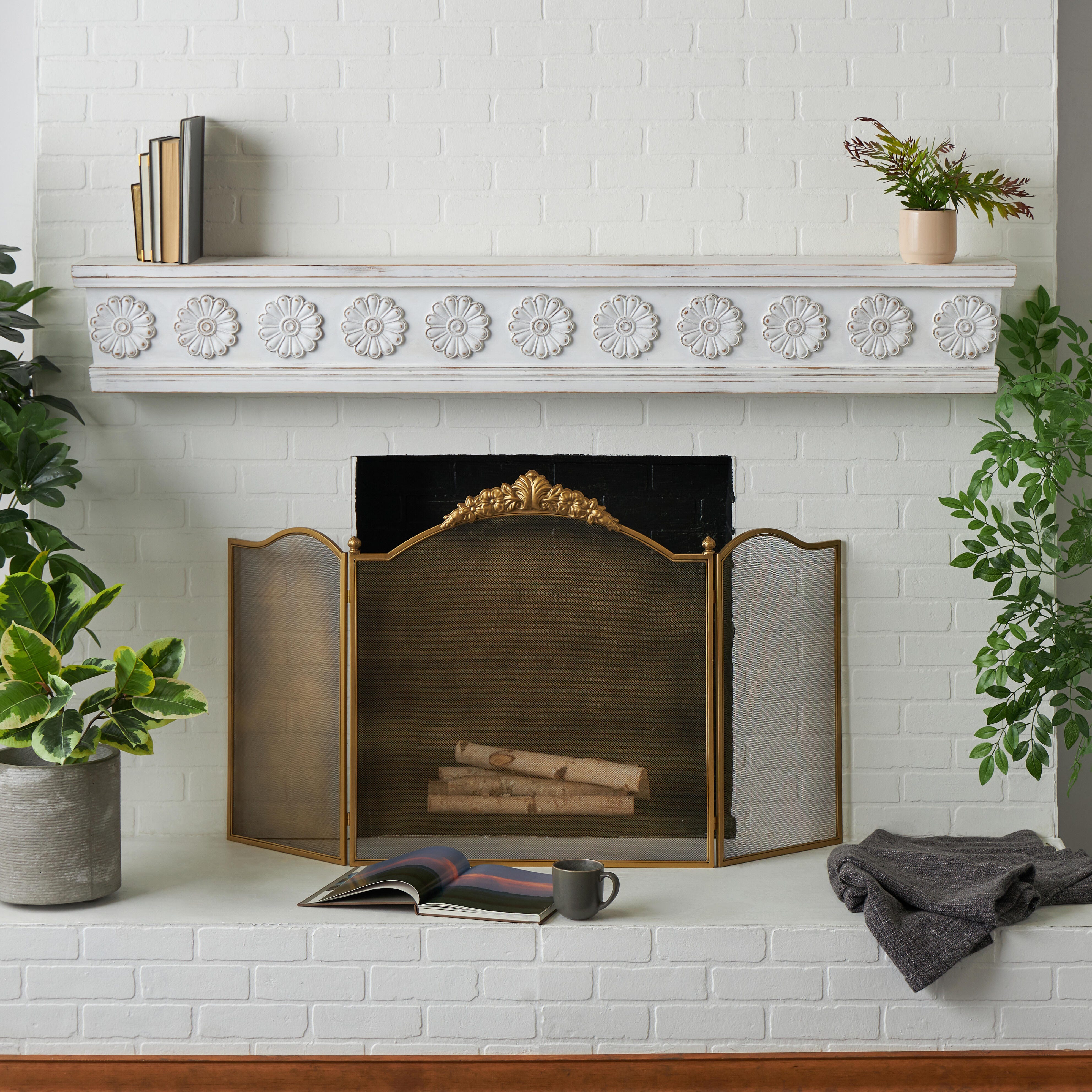 Click here for Bayberry Lane Floral Wall Shelf with Brown Distres... prices