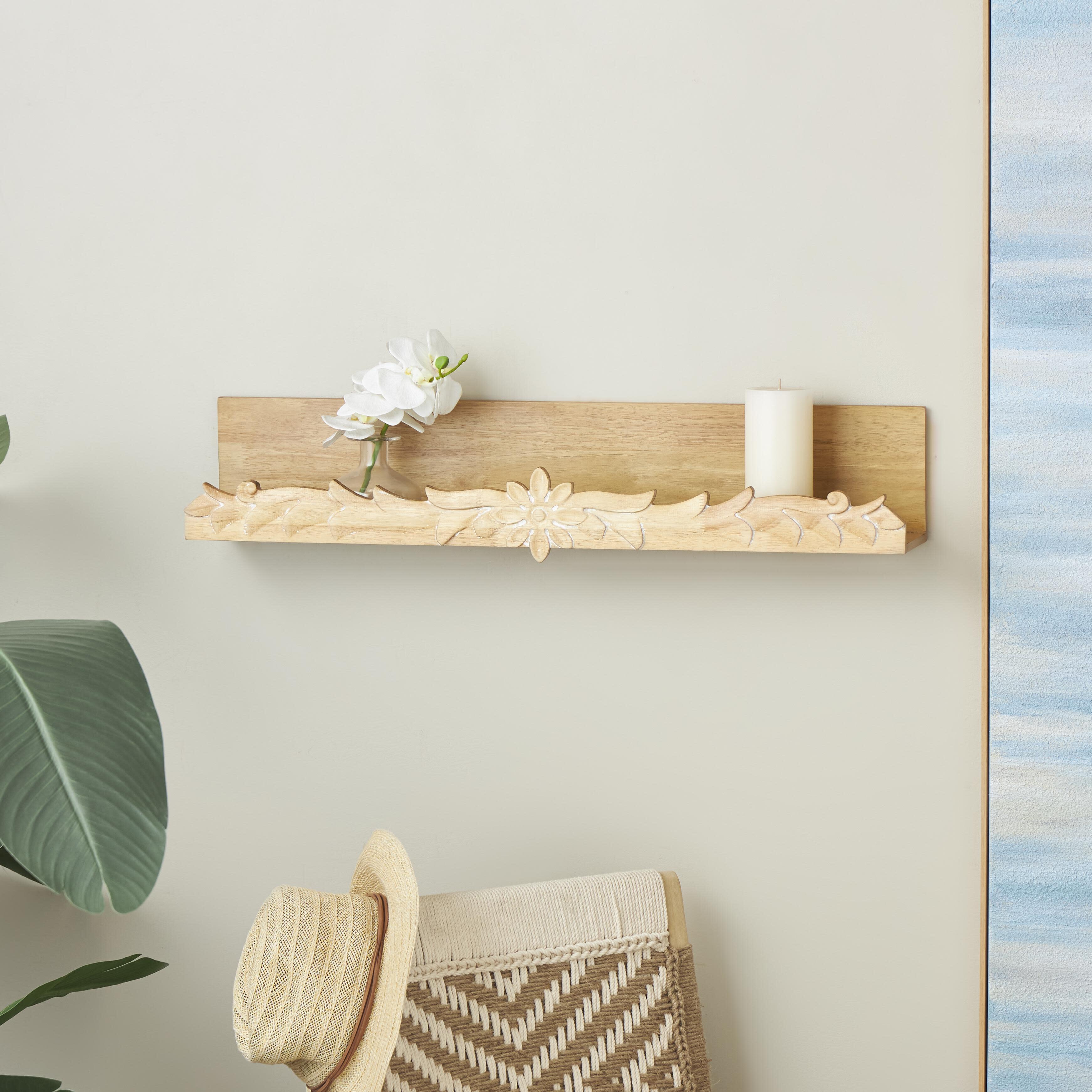 Click here for Bayberry Lane Floral Wall Shelf with Carved Scroll... prices