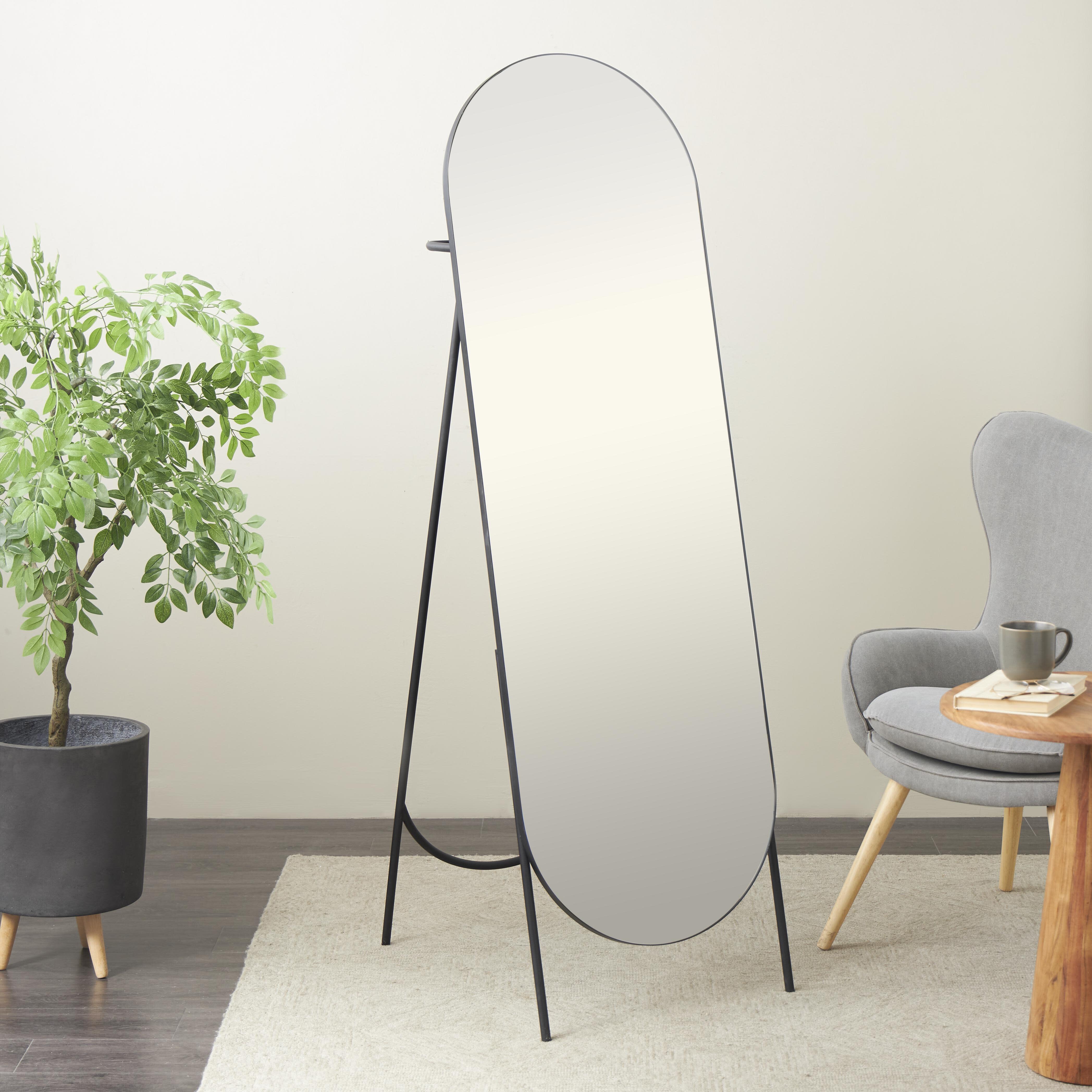 Click here for Bayberry Lane Foldable Oval Floor Mirror  Black prices