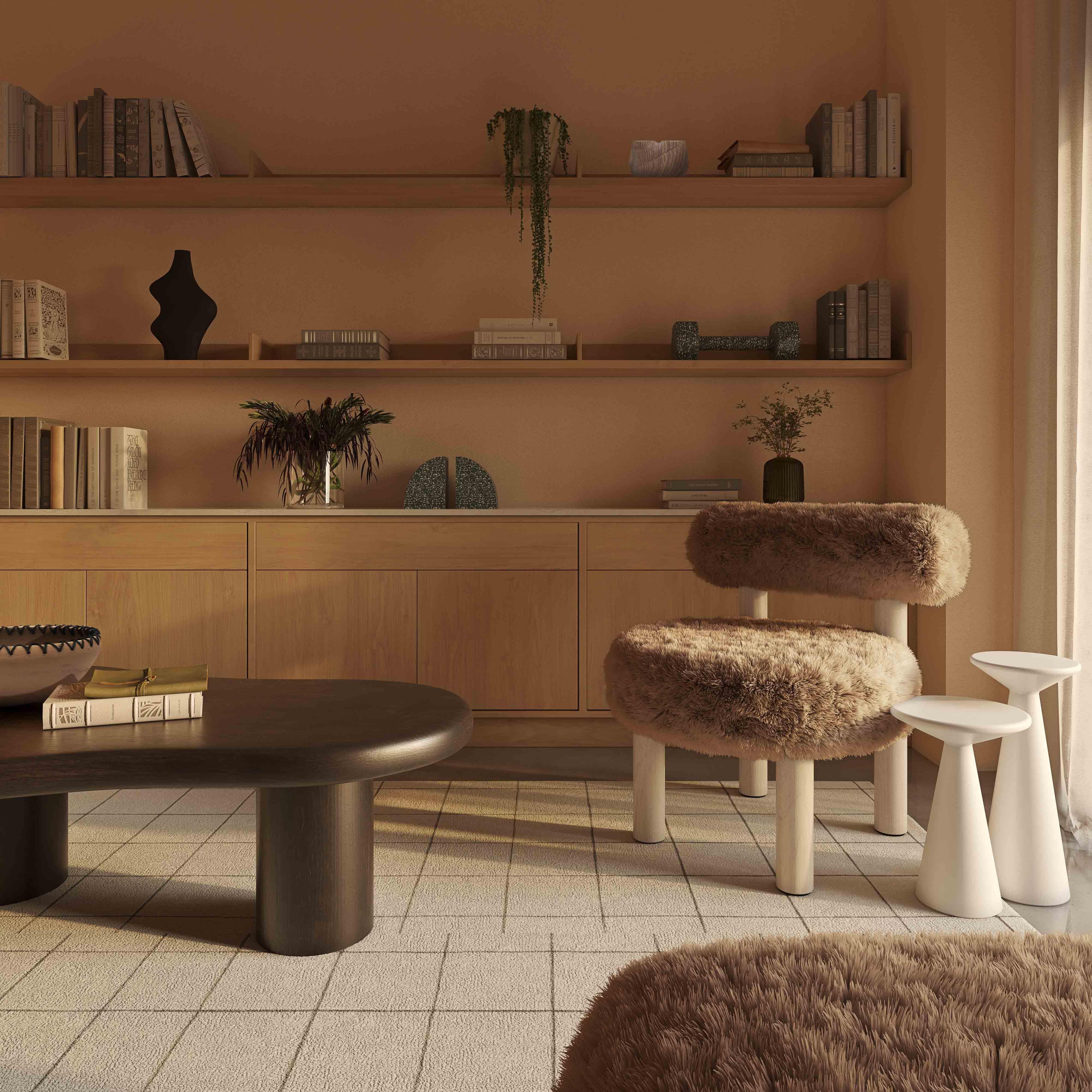 Click here for TOV Furniture Carmel Shearling Accent Chair  Taupe prices