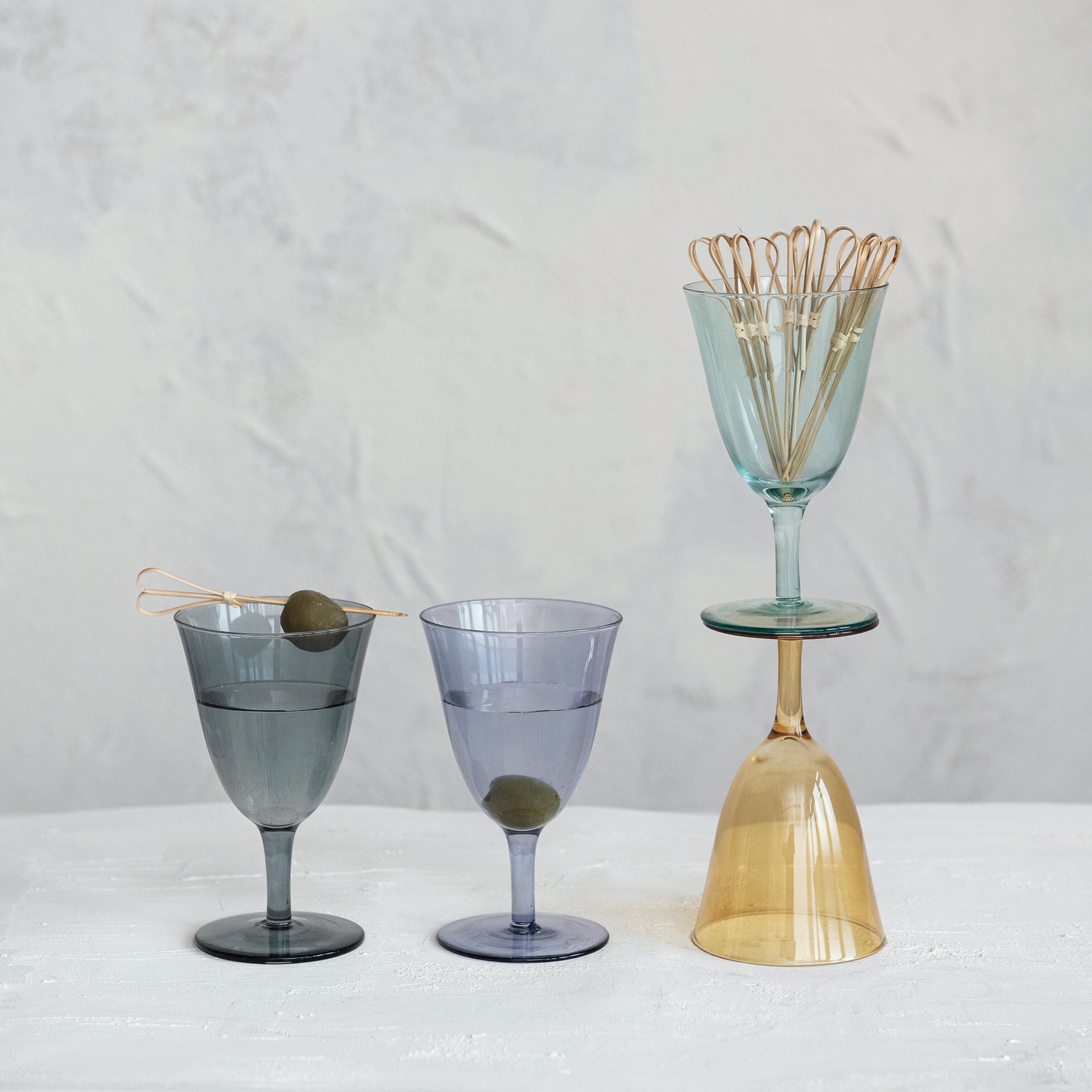 Click here for Storied Home Stemmed Wine Glass Set of 4  Multi prices