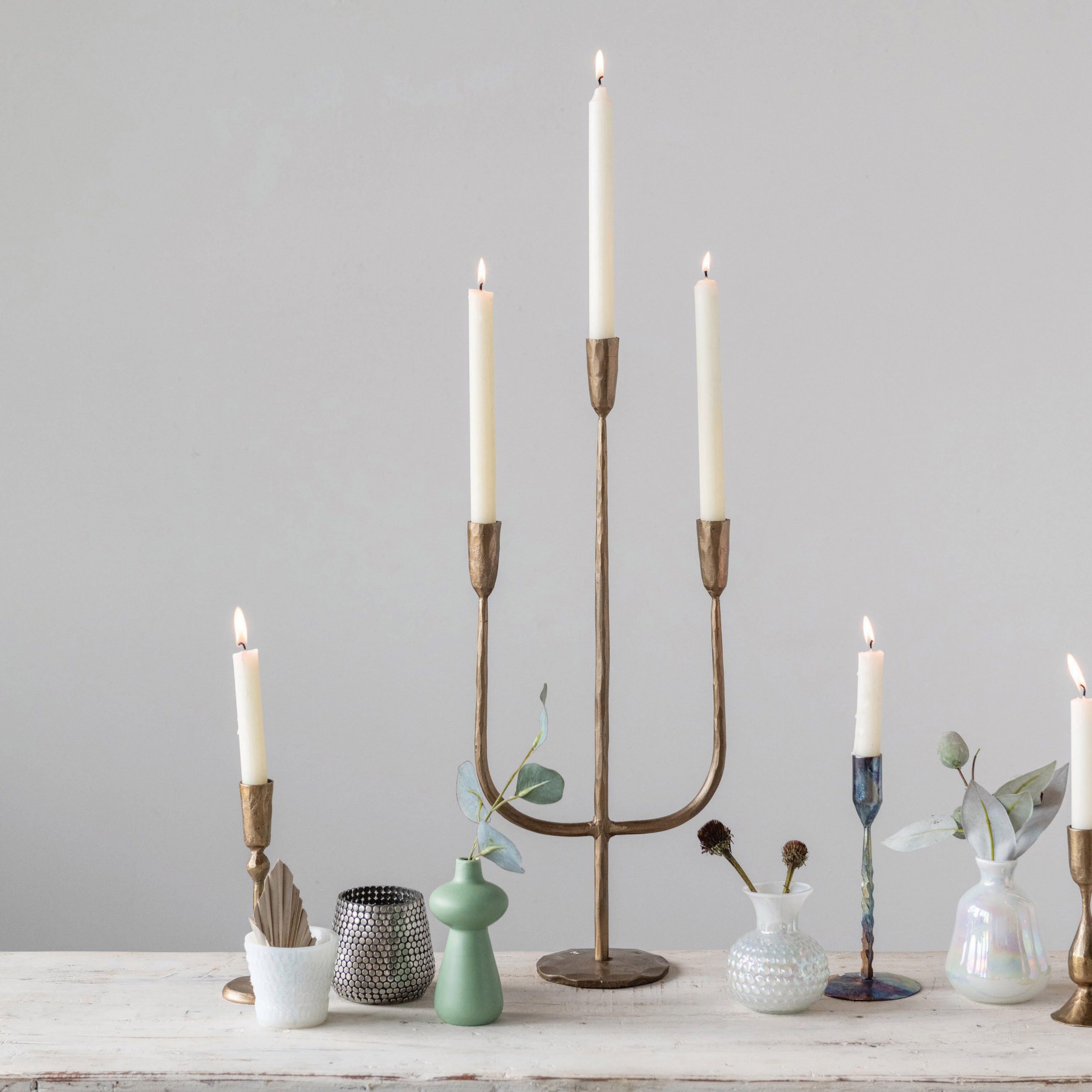 Click here for Storied Home Hand-Forged Candelabra  Brass prices