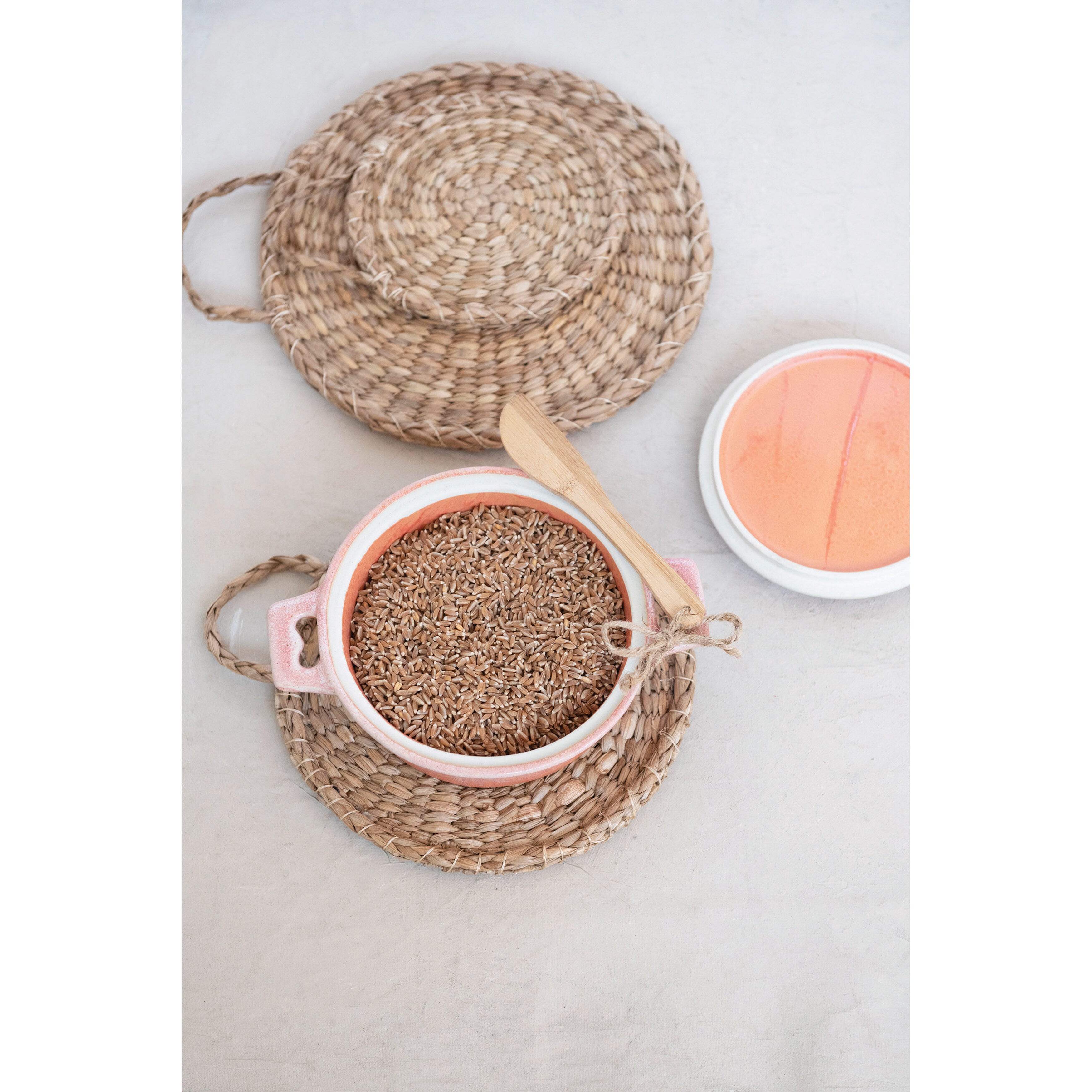 Click here for Storied Home Brie Baker with Spreader Set  Pink/Na... prices