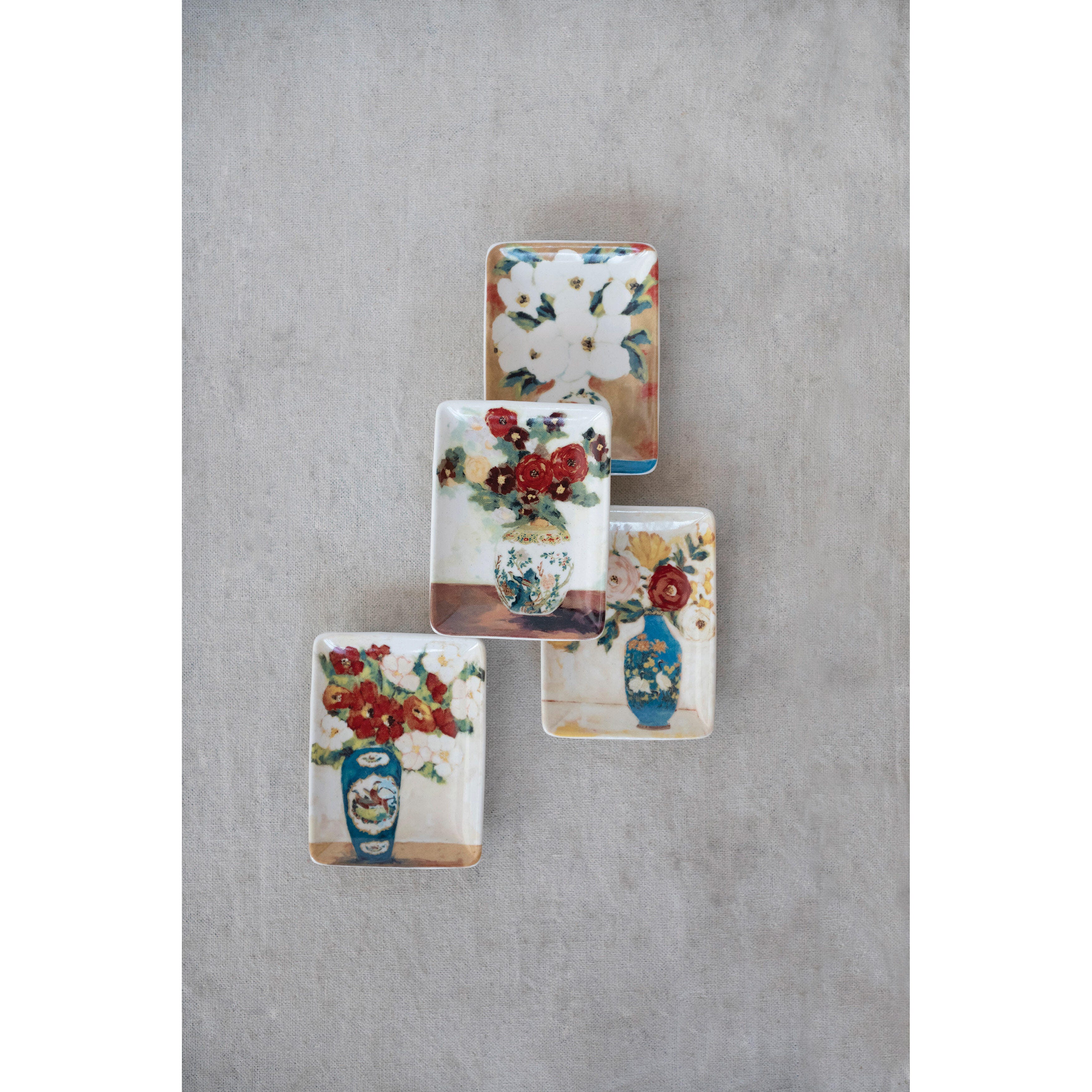 Click here for Storied Home Dish with Flowers in Vase (Set of 4)... prices