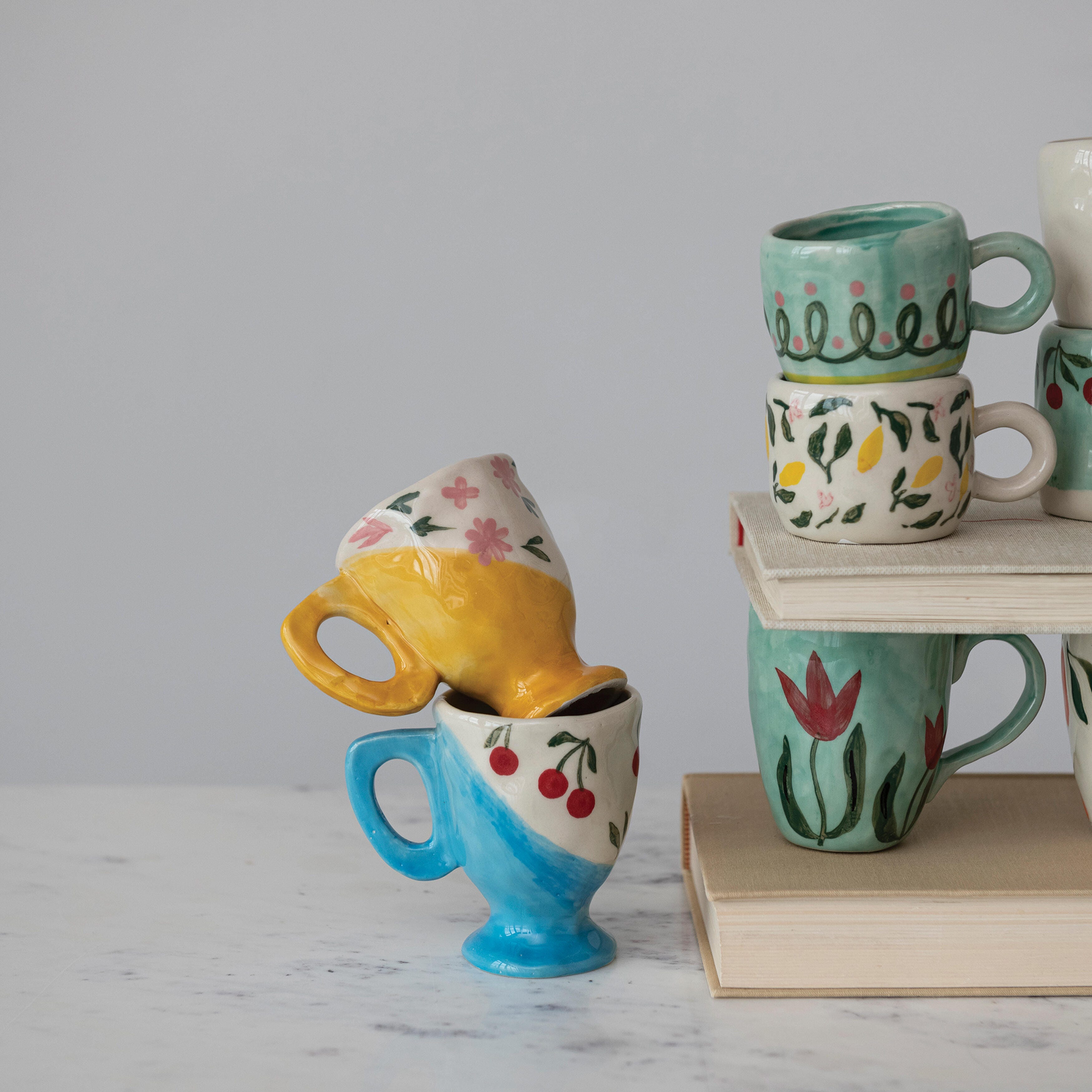 Click here for Storied Home Espresso Cups with Painted Designs (S... prices