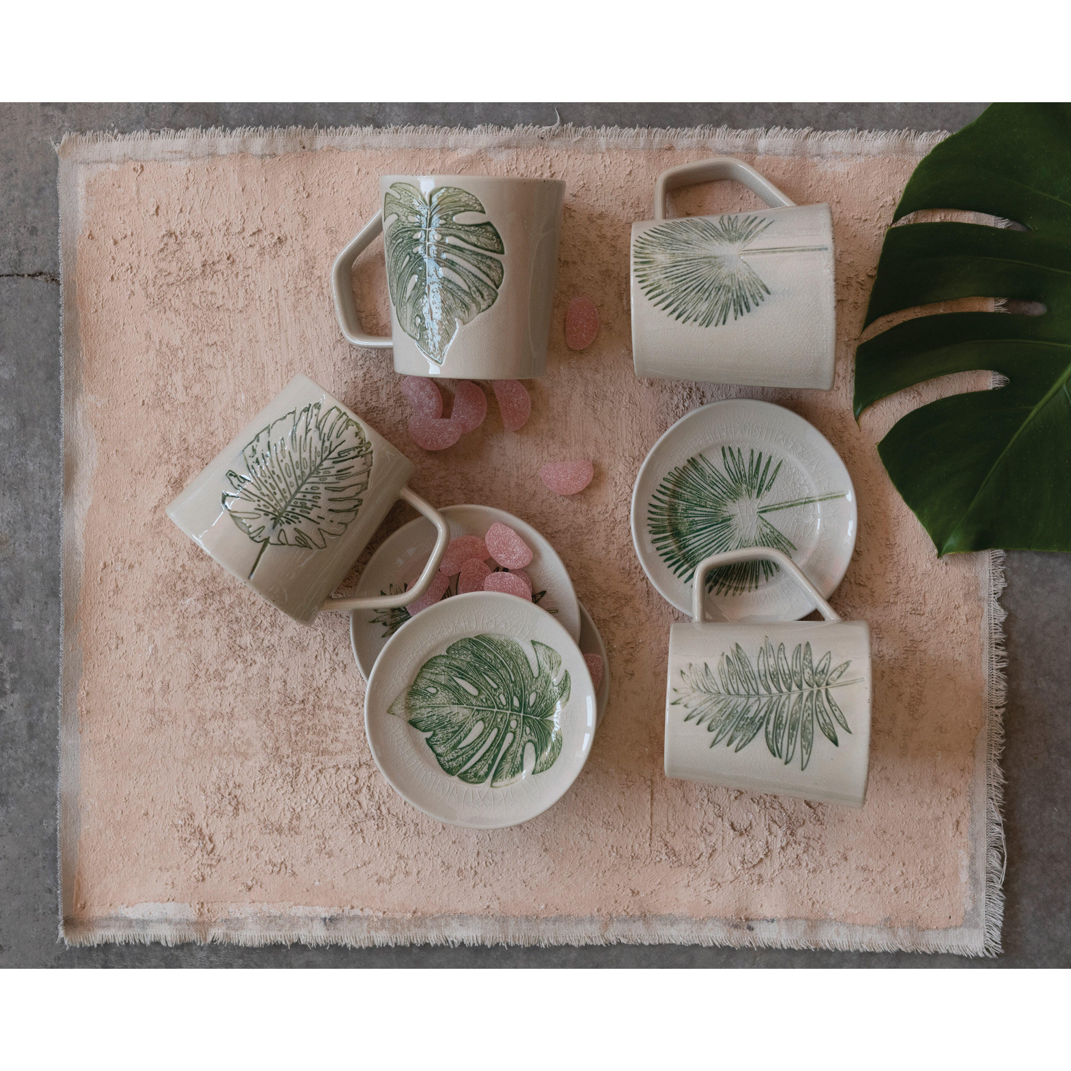 Click here for Storied Home Mug with Debossed Leaf (Set of 4)  Mu... prices