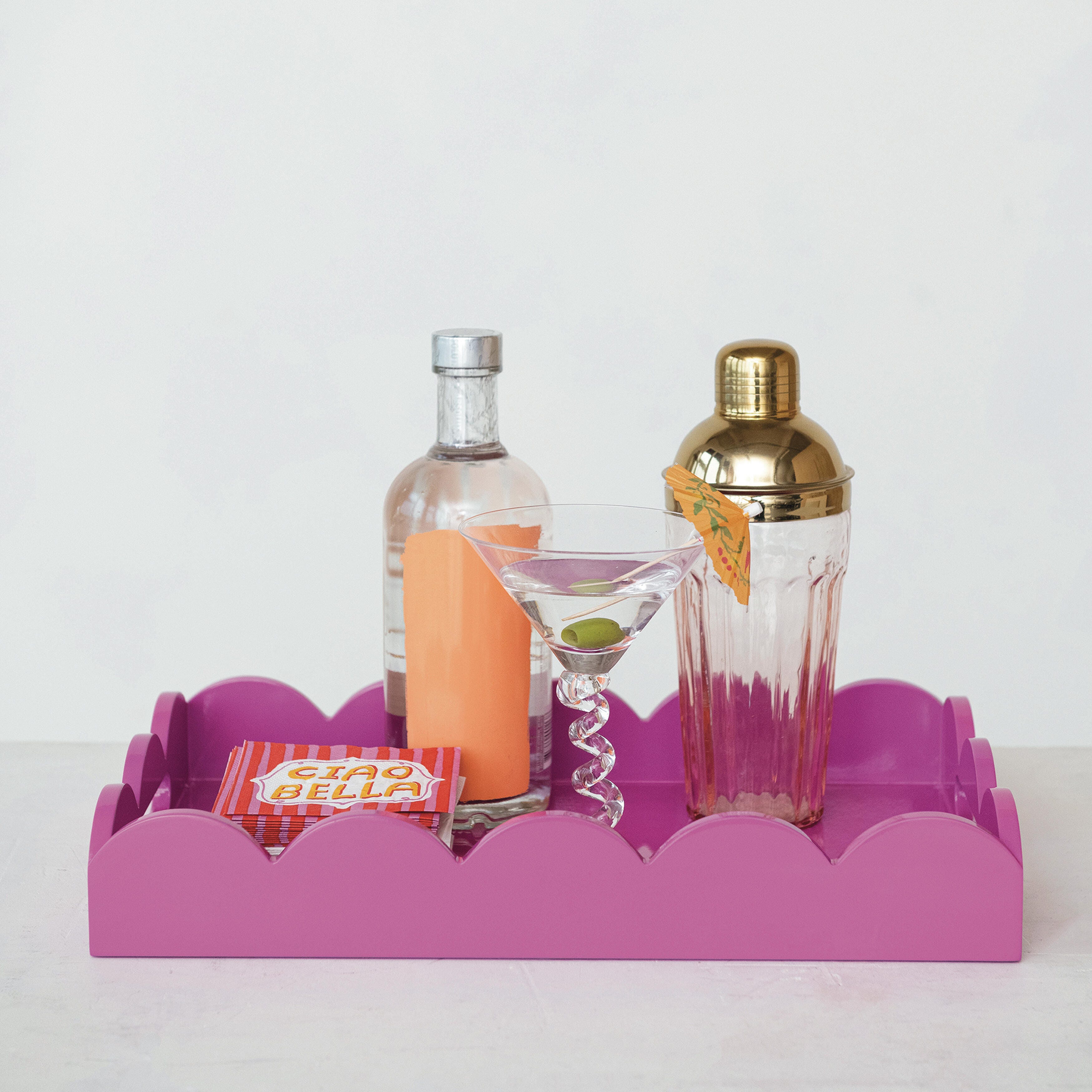 Click here for Storied Home Decorative Wide Tray  Fuchsia prices