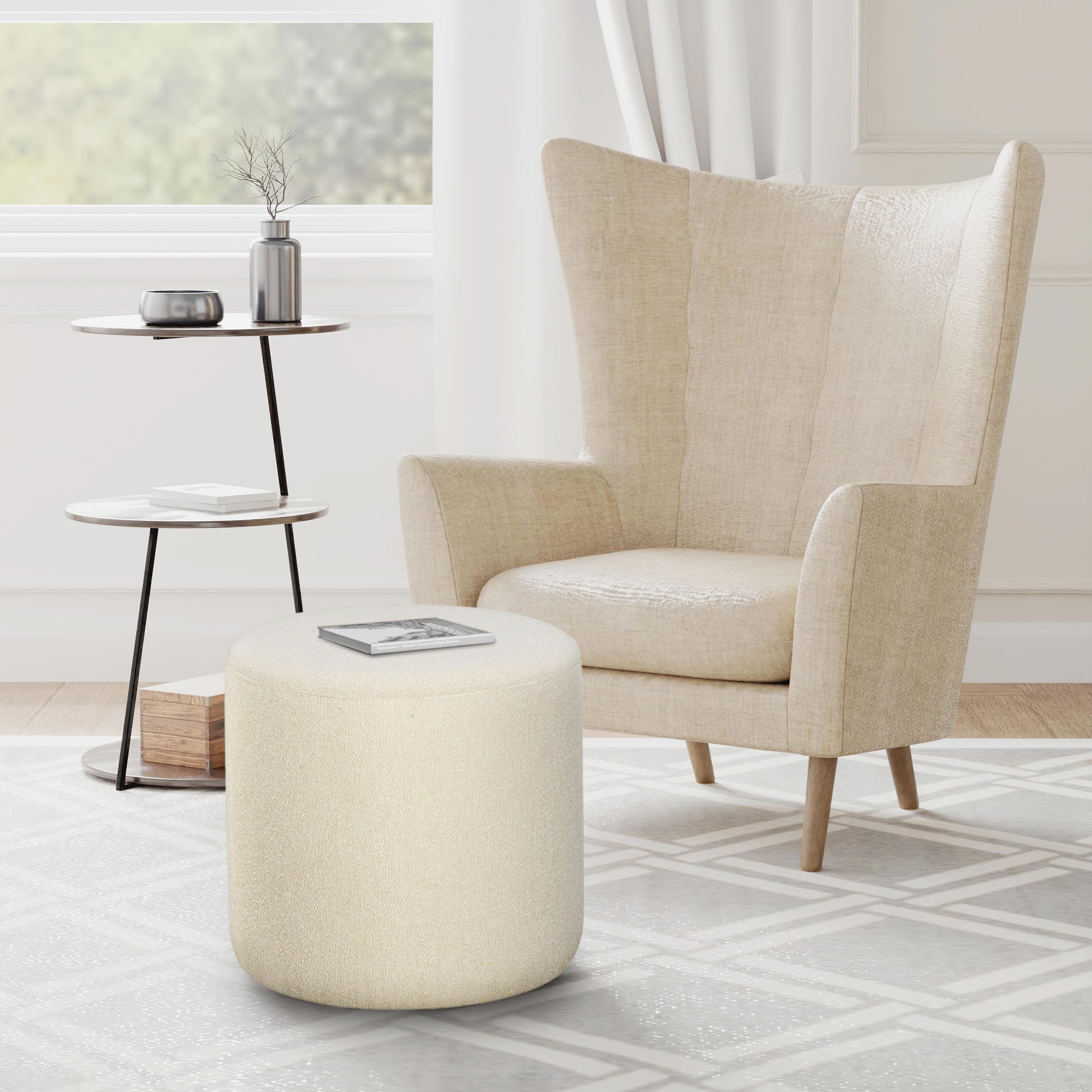 Click here for Studio Living Gardner Ottoman  Snow prices