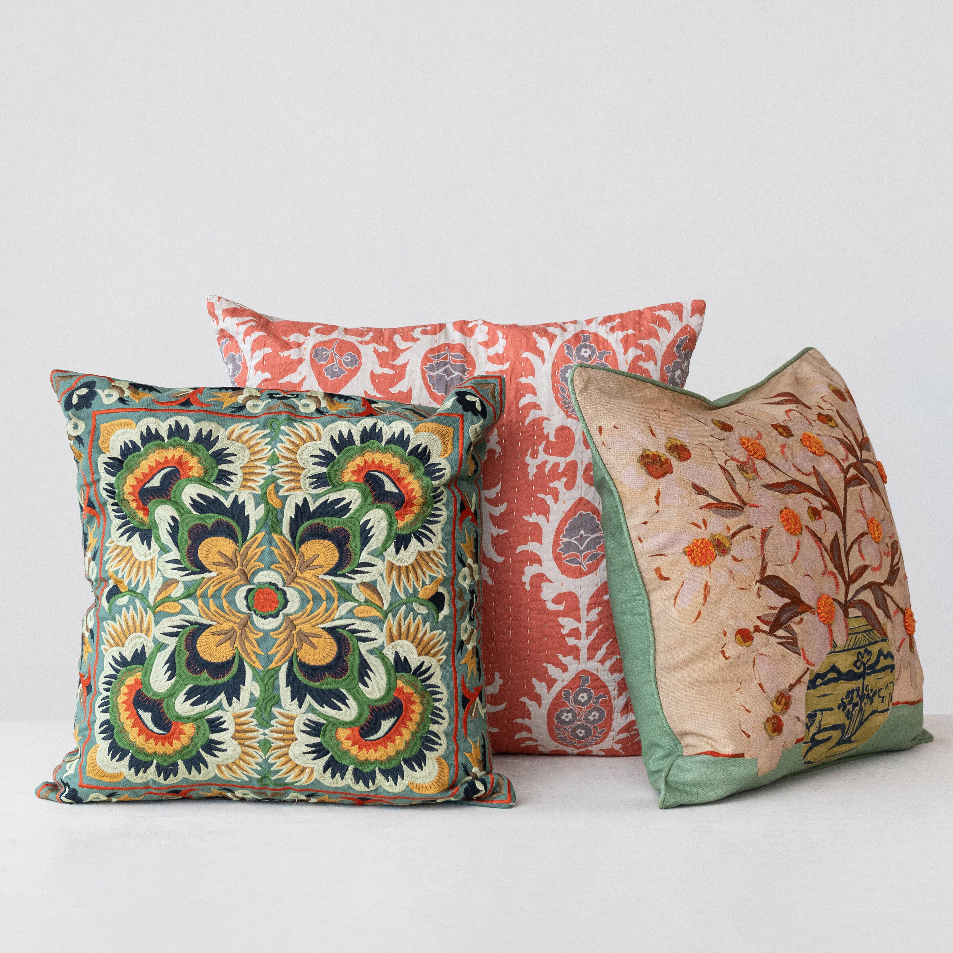 Click here for Storied Home Square Embroidered Pillow  Multi prices