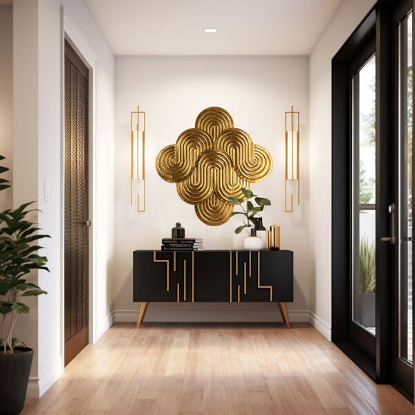 Click here for Storied Home Decorative Waves Wall Art 1 x 31  Gol... prices