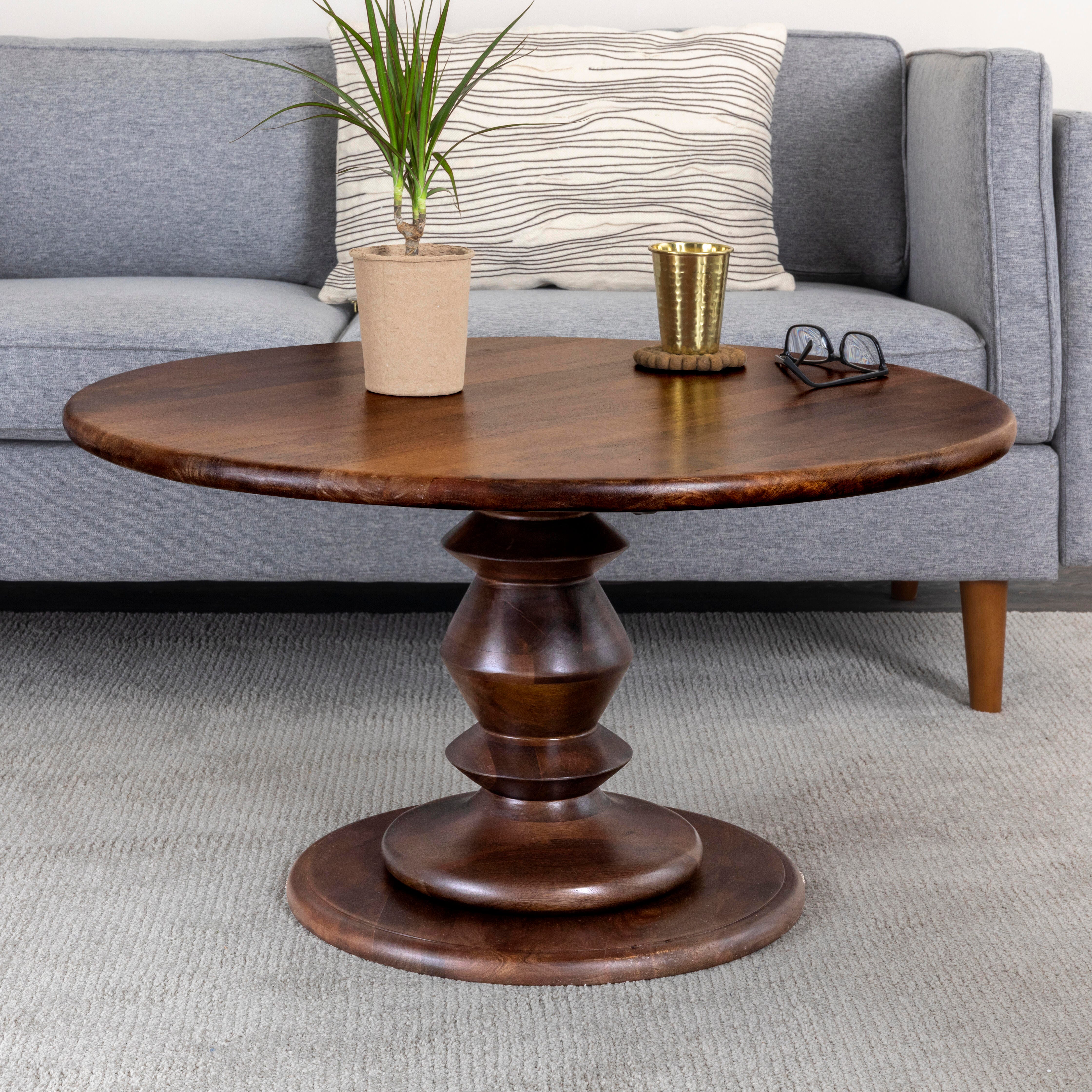 Click here for Storied Home Pedestal Accent Coffee Table  Walnut prices