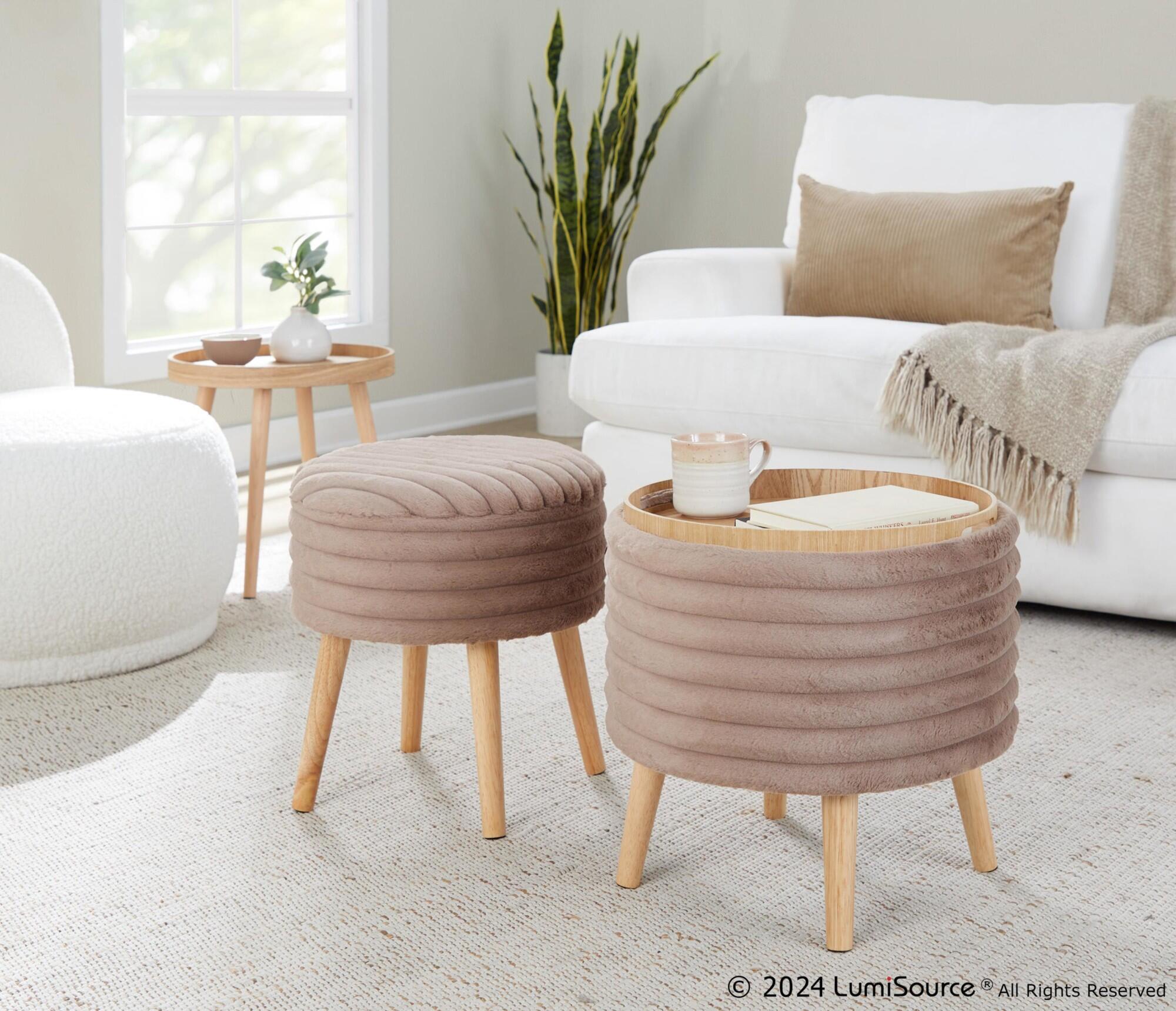 Click here for LumiSource Tray Ottoman with Storage (Set of 2)  L... prices