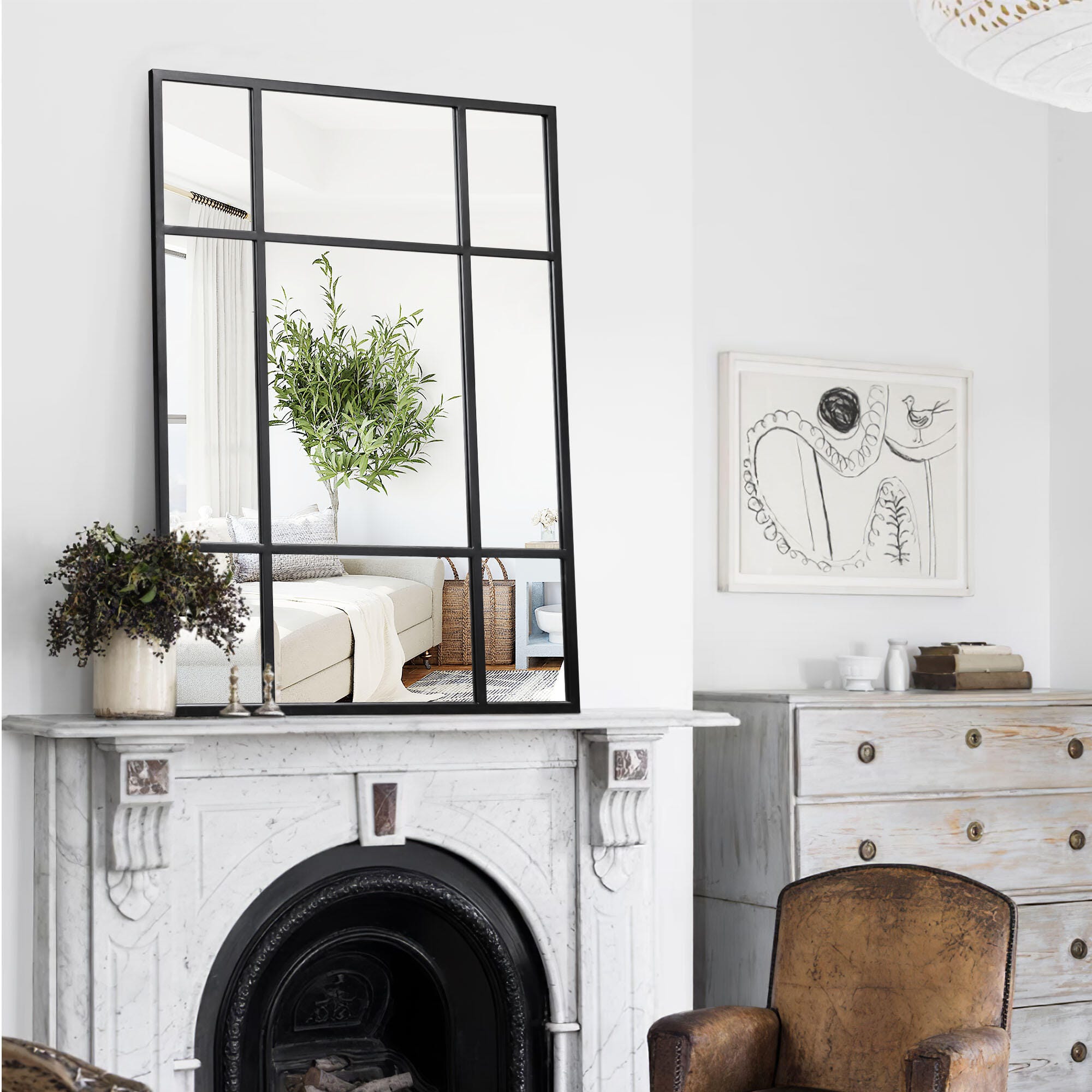 Click here for Dovelina Dulcea Rectangular Frame Wall Mirror  Bla... prices