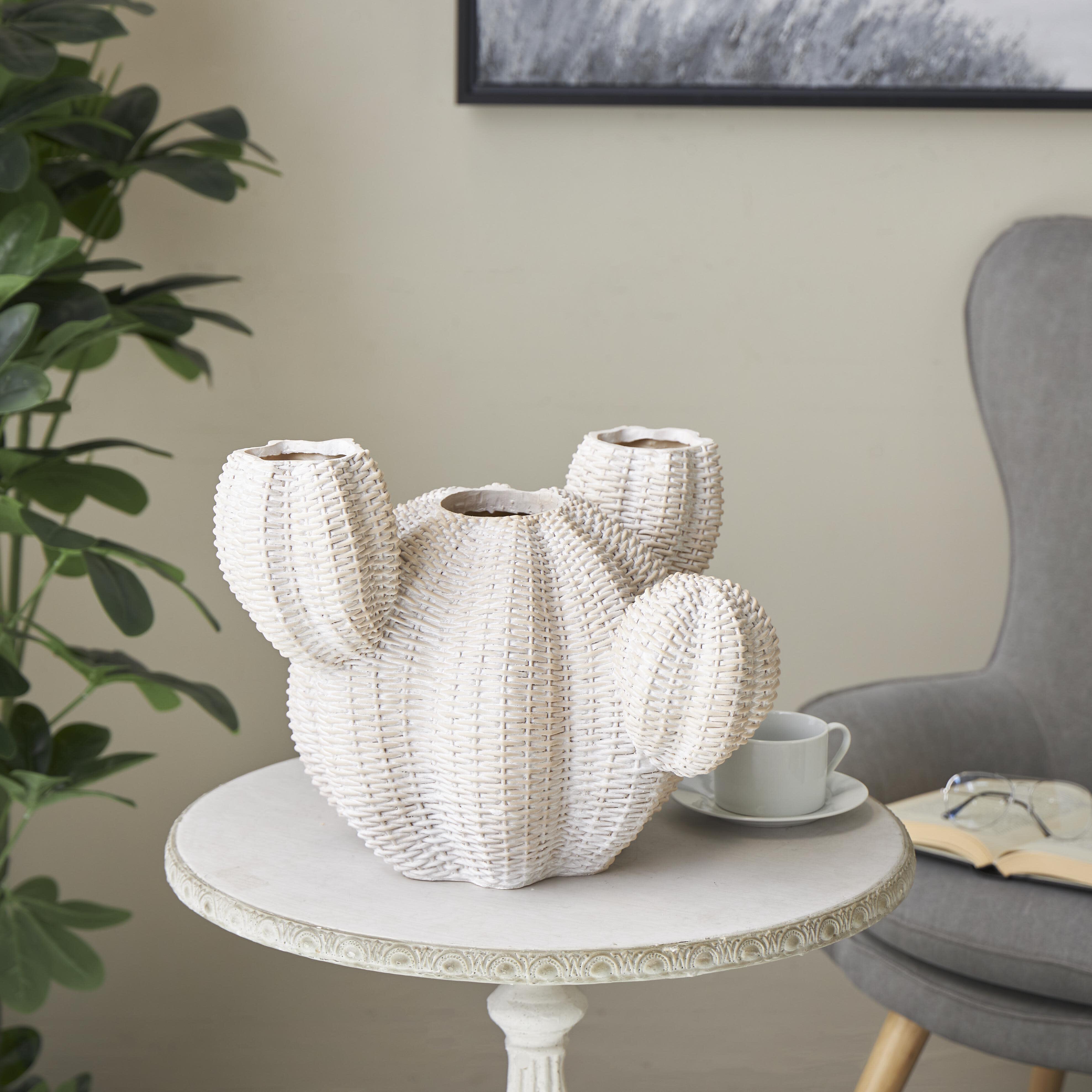 Click here for Bayberry Lane Cactus Wide Textured Planter  Cream prices