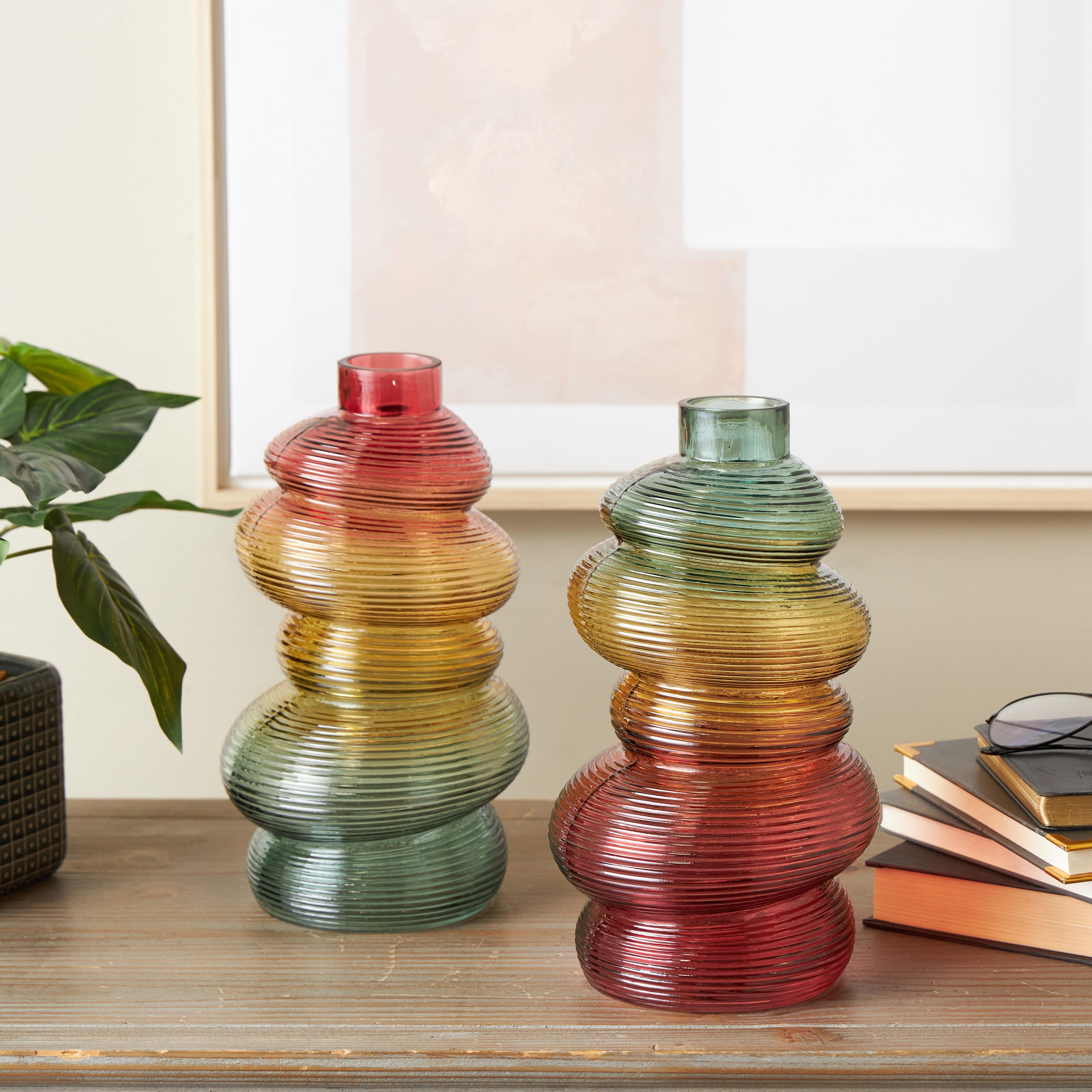 Click here for Bayberry Lane Ribbed Stacked Stones Vase (Set of 2... prices