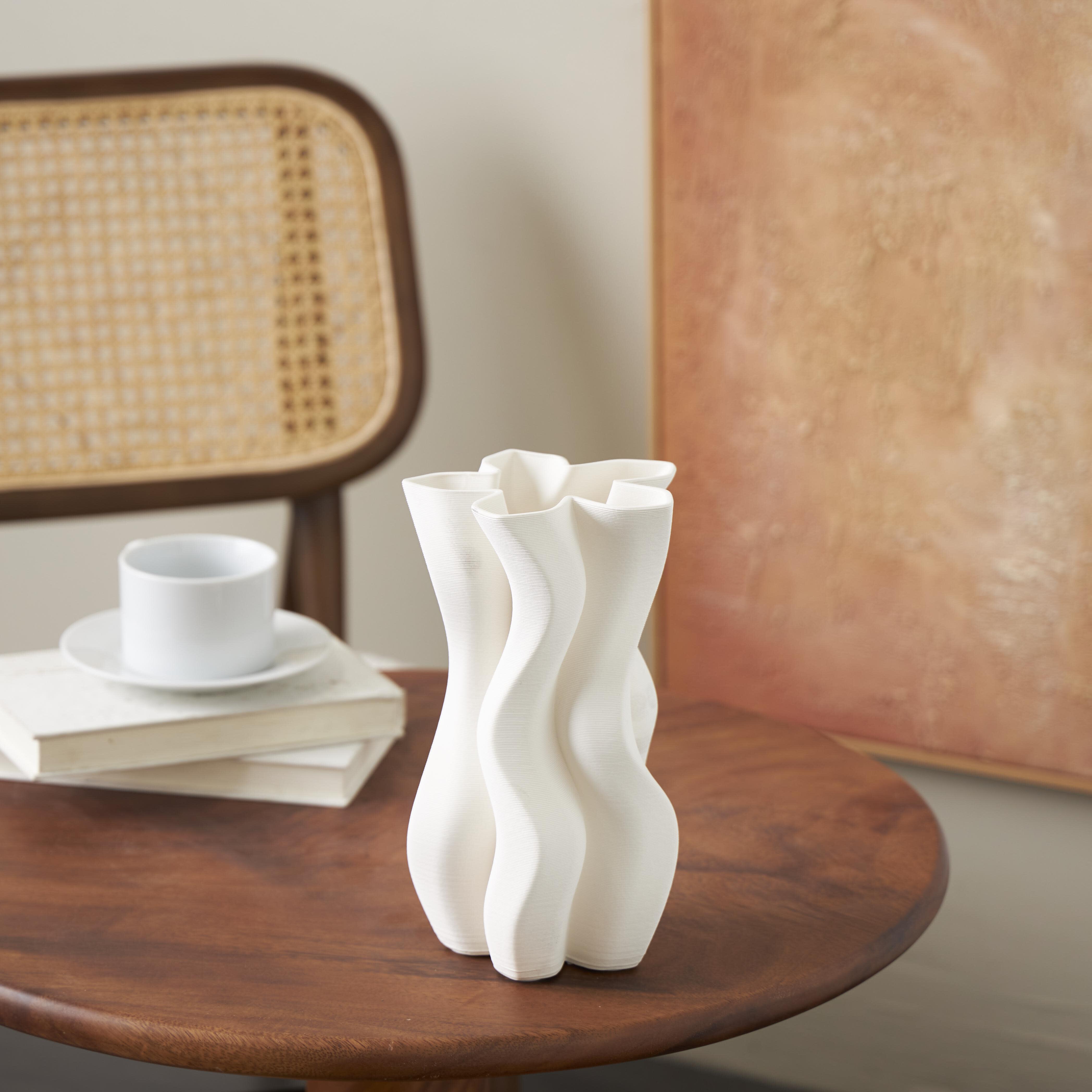 Click here for Bayberry Lane Wavy Vase  White prices
