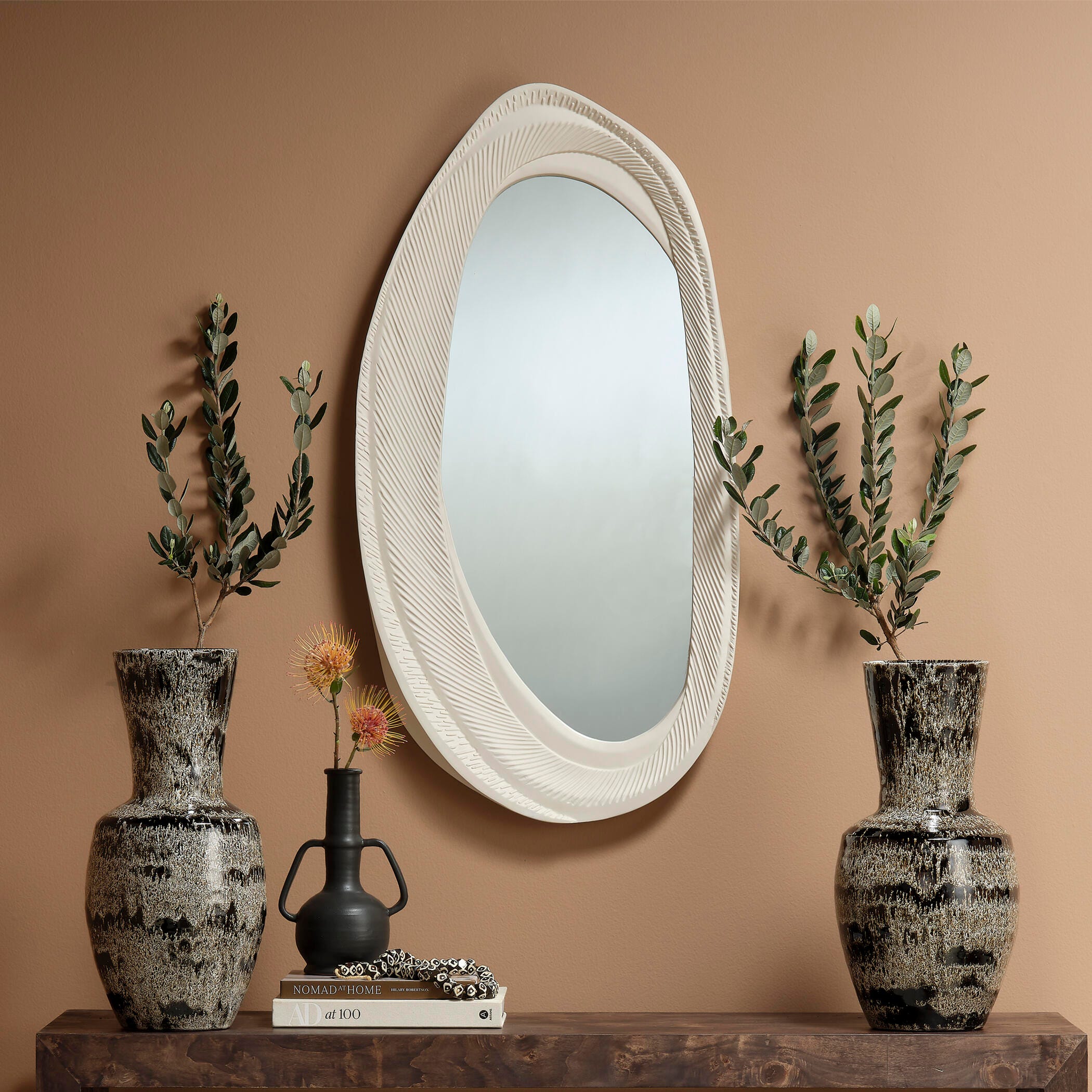 Click here for Relaxed Elegance Raven Wall Mirror  White prices