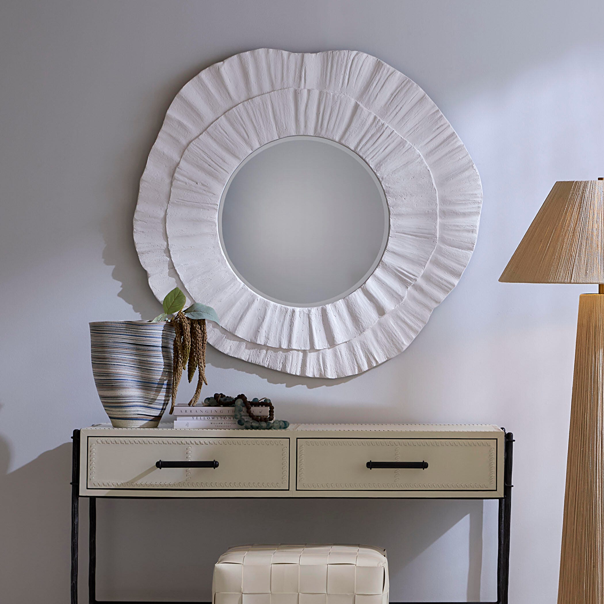 Click here for Relaxed Elegance Vina Wall Mirror  White prices