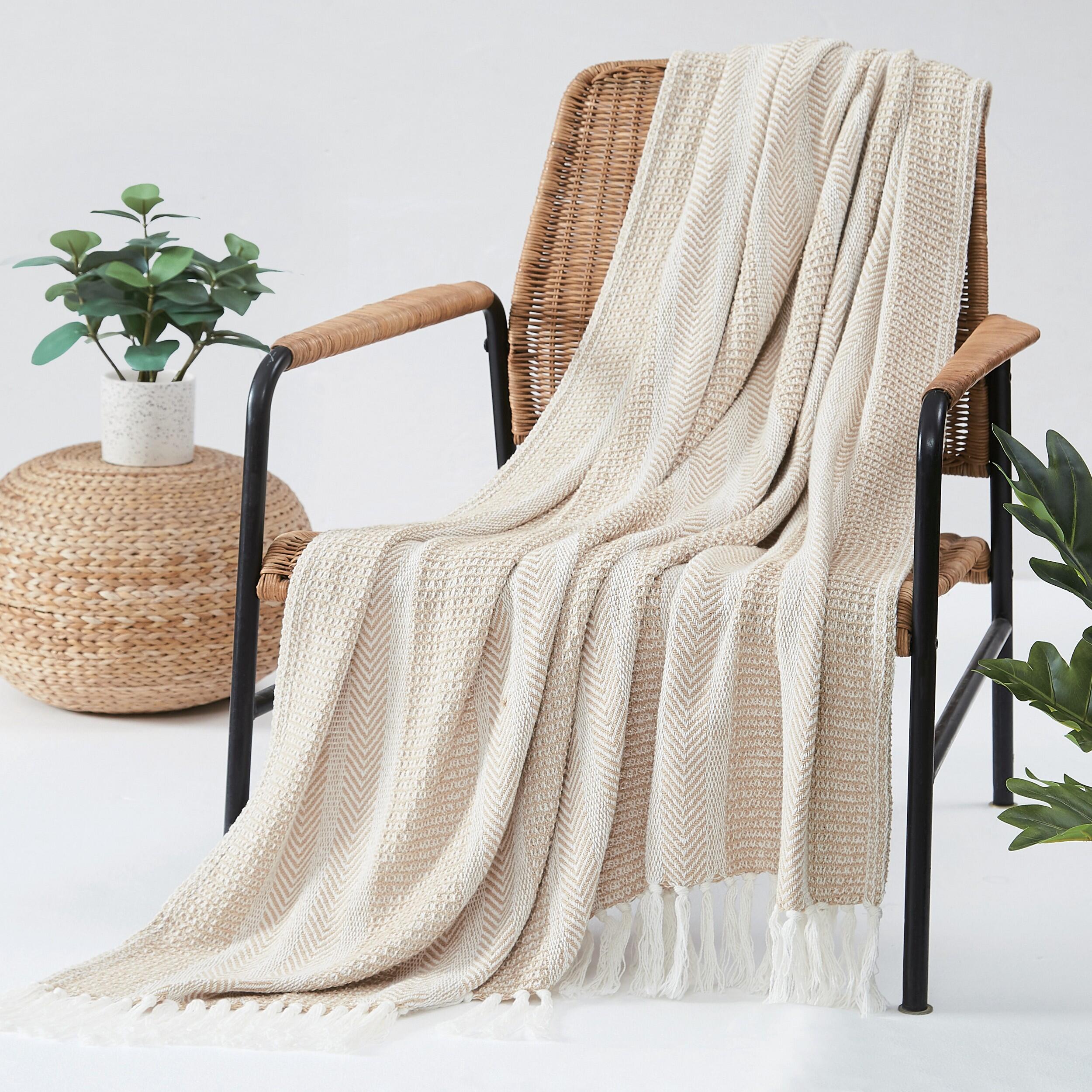 Click here for Oceanfront Resort Stripe Throw  Sand prices