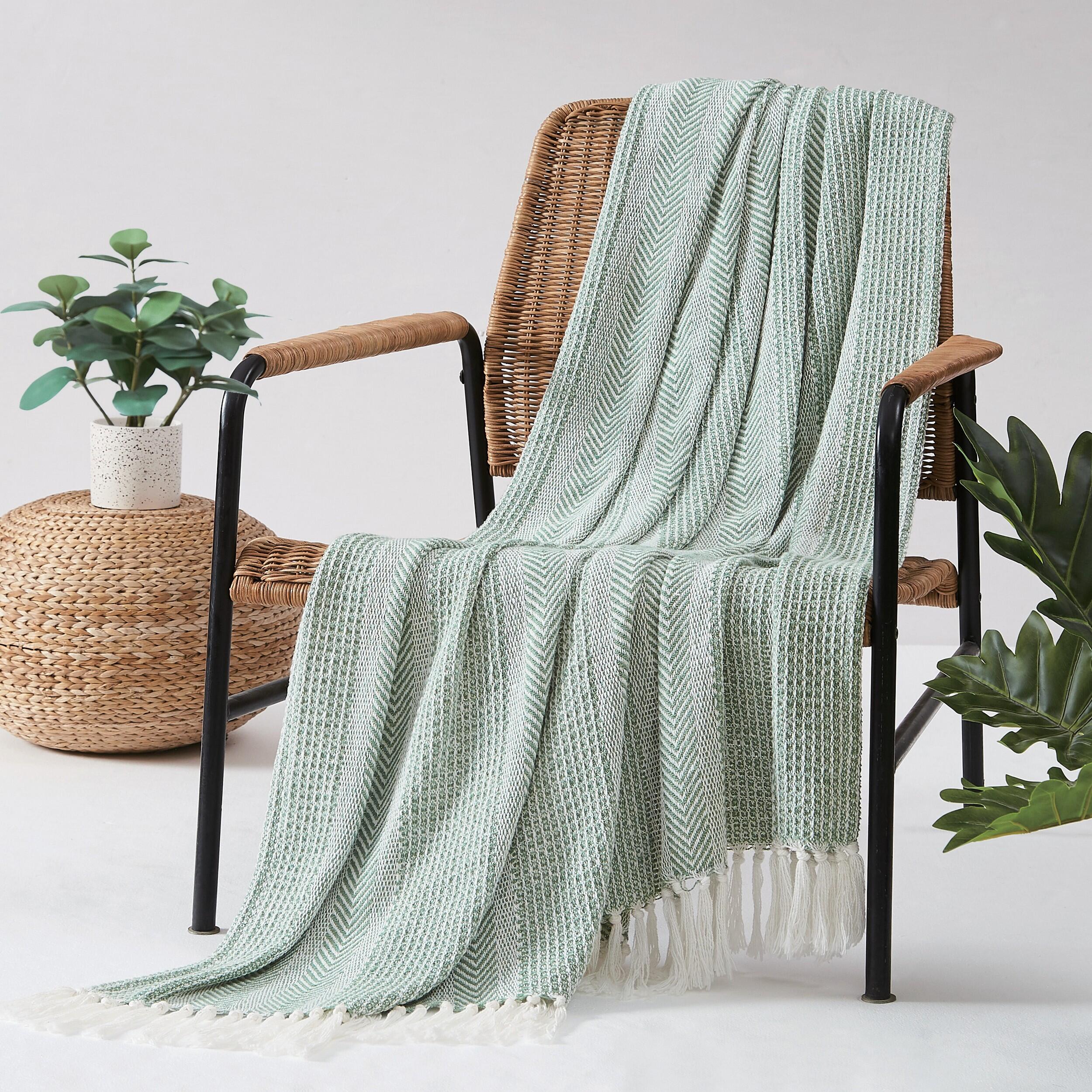 Click here for Oceanfront Resort Stripe Throw  Green prices